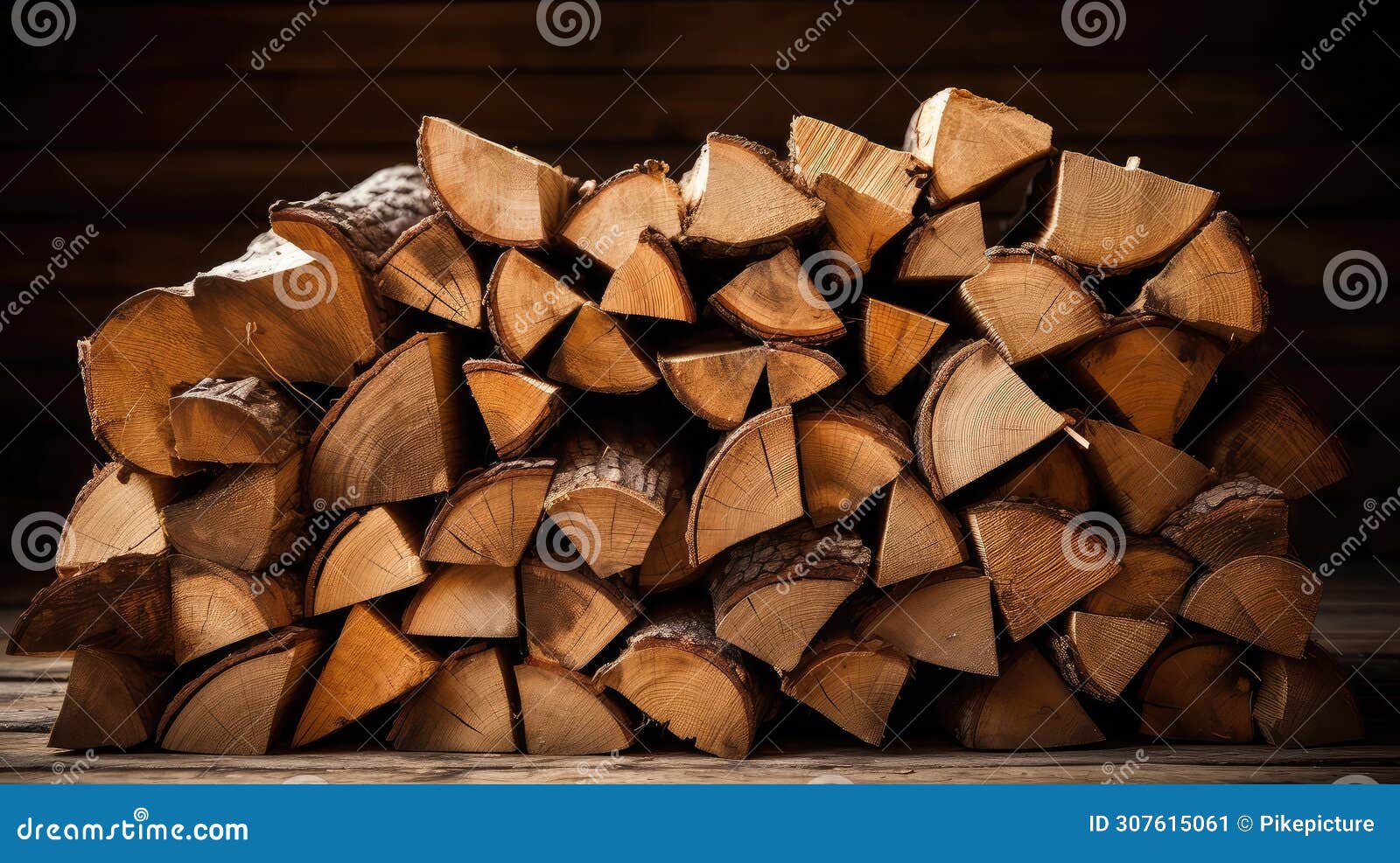 Seasoned oak firewood stock illustration. Illustration of sustainable ...