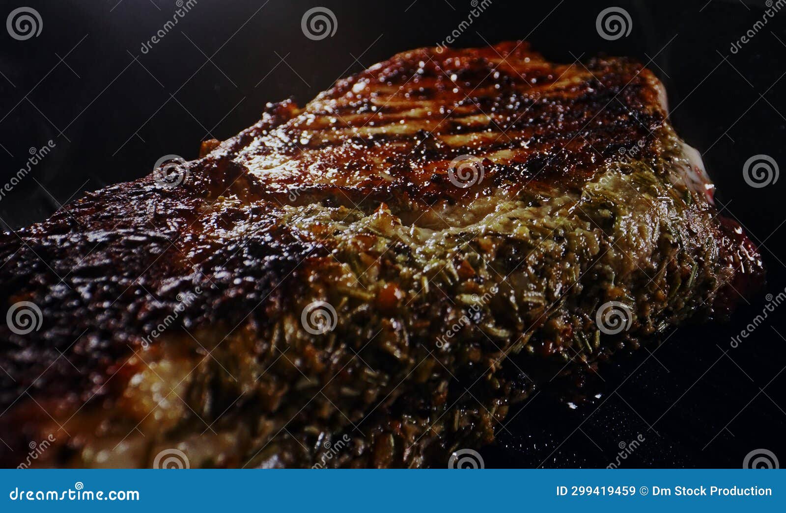 Seasoned tomahawk steak stock image. Image of grill - 299419459