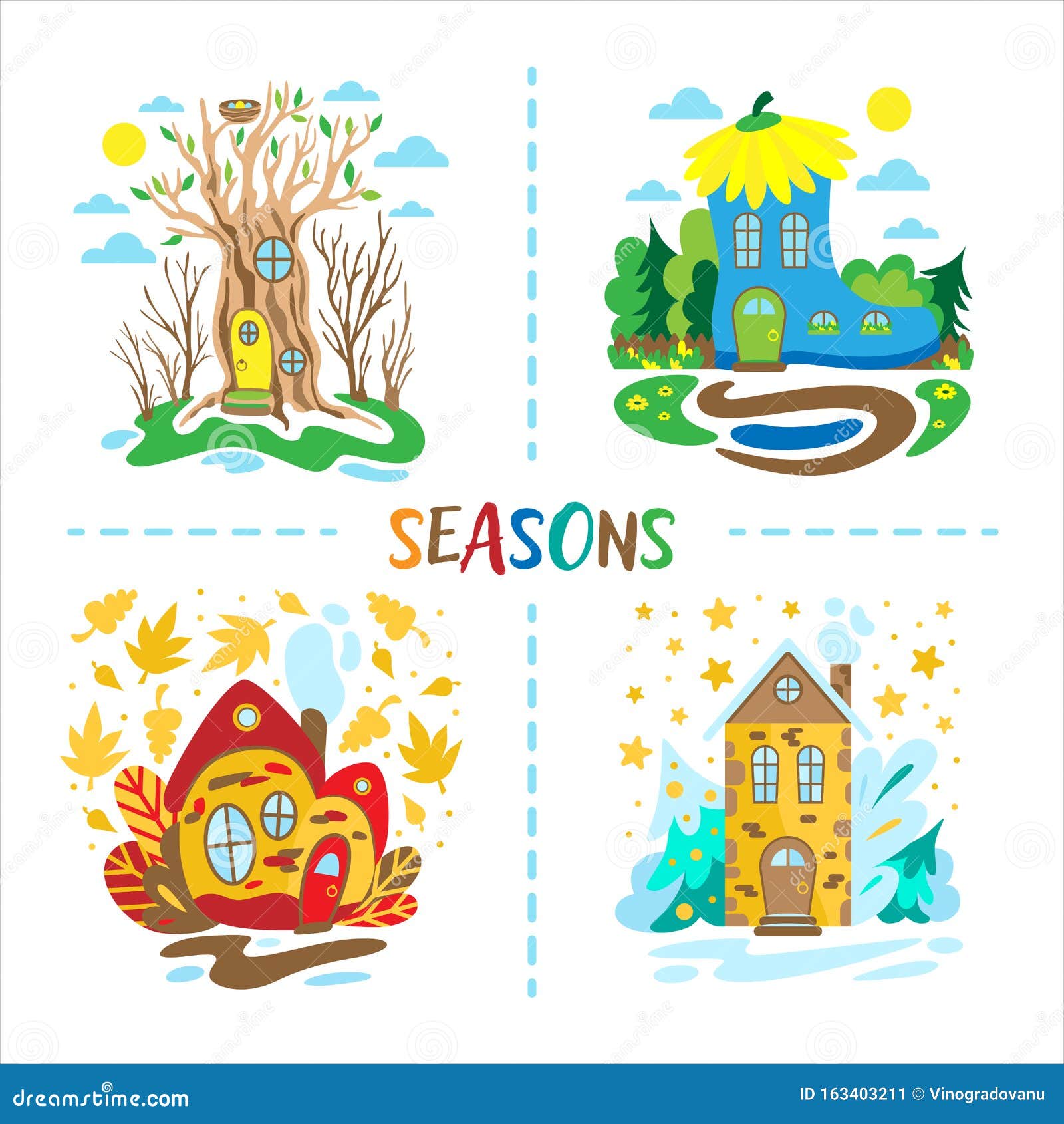 Educational Illustration for Little Children. Seasons Stock Vector ...