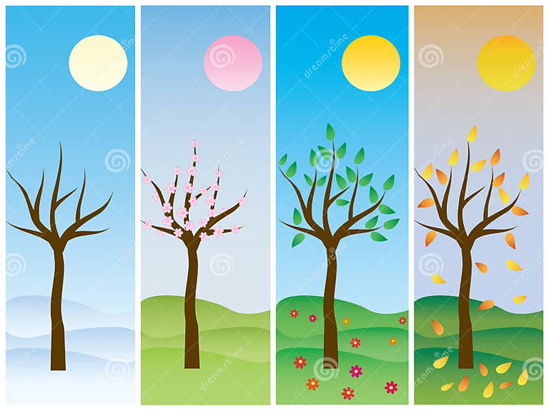 Seasons stock vector. Illustration of yellow, cartoon - 2973848
