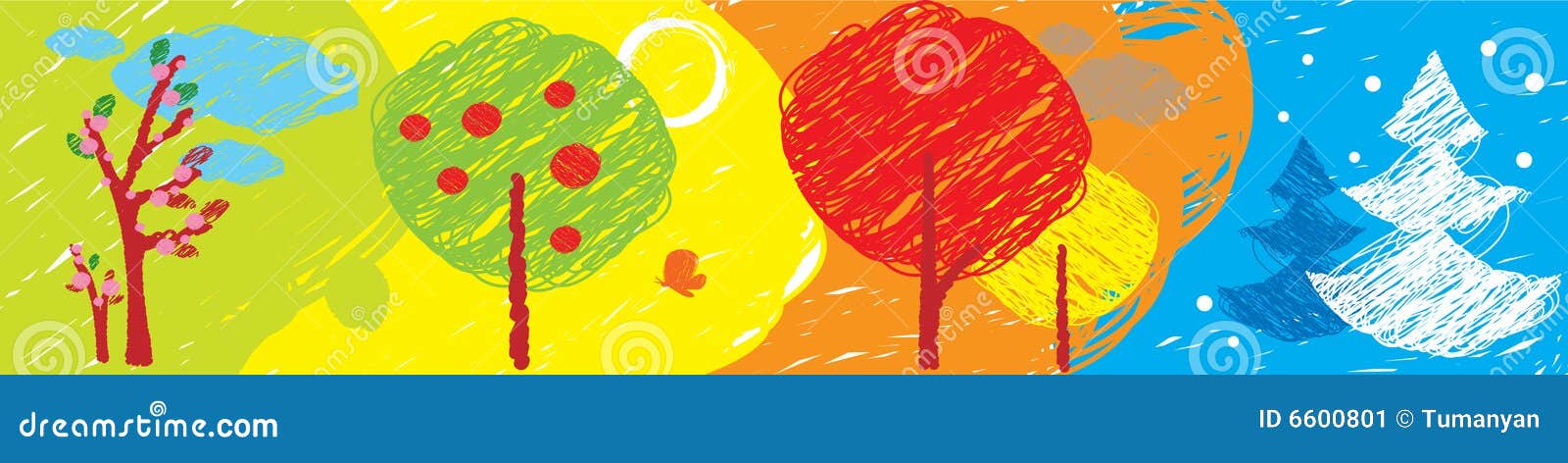 Seasons banner stock vector. Illustration of flayer, summer - 6600801