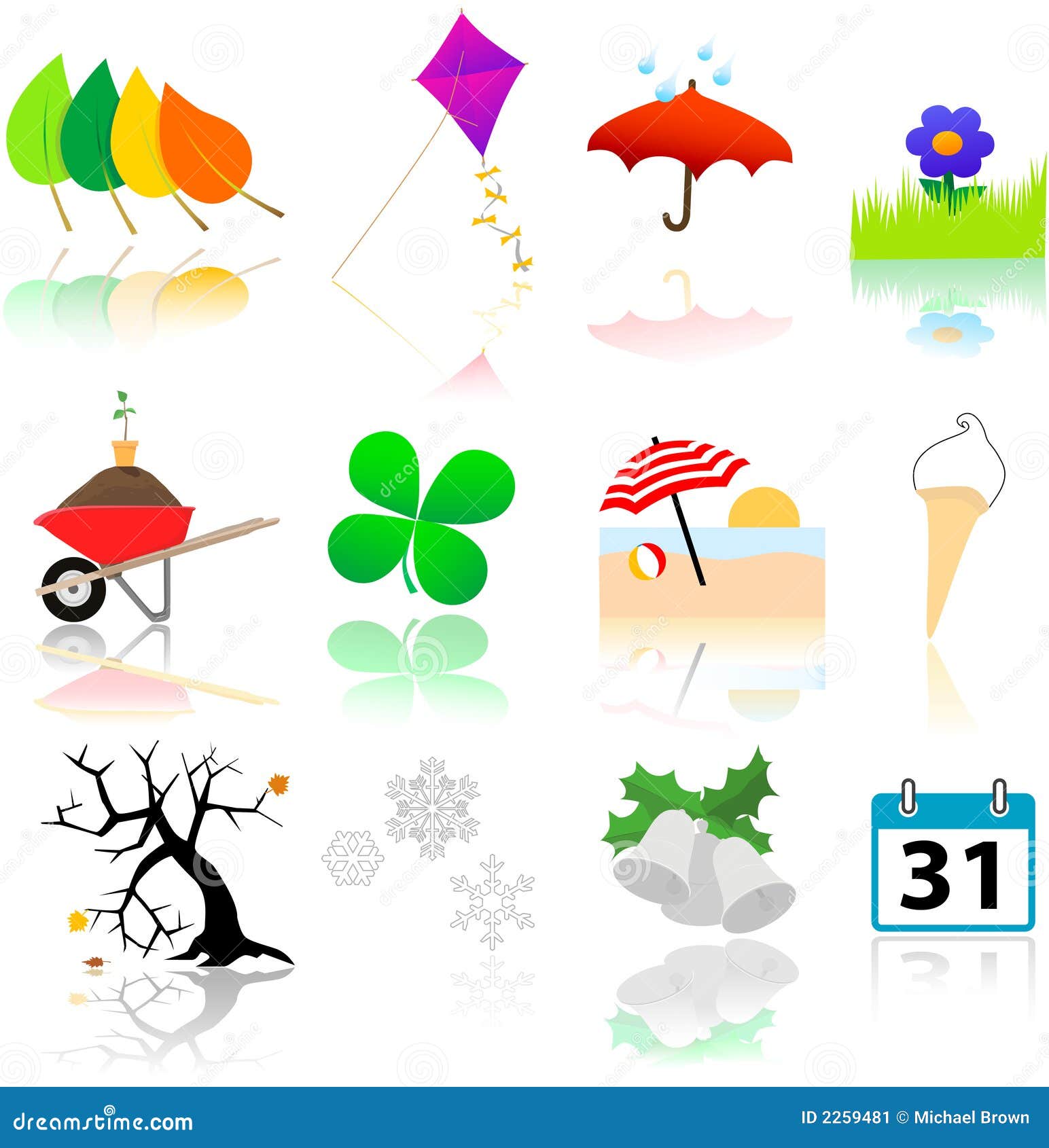 Seasons Change Icons stock vector. Illustration of calendar - 2259481