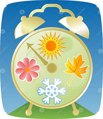 Seasons Clock stock vector. Illustration of snowflake, flake - 818234
