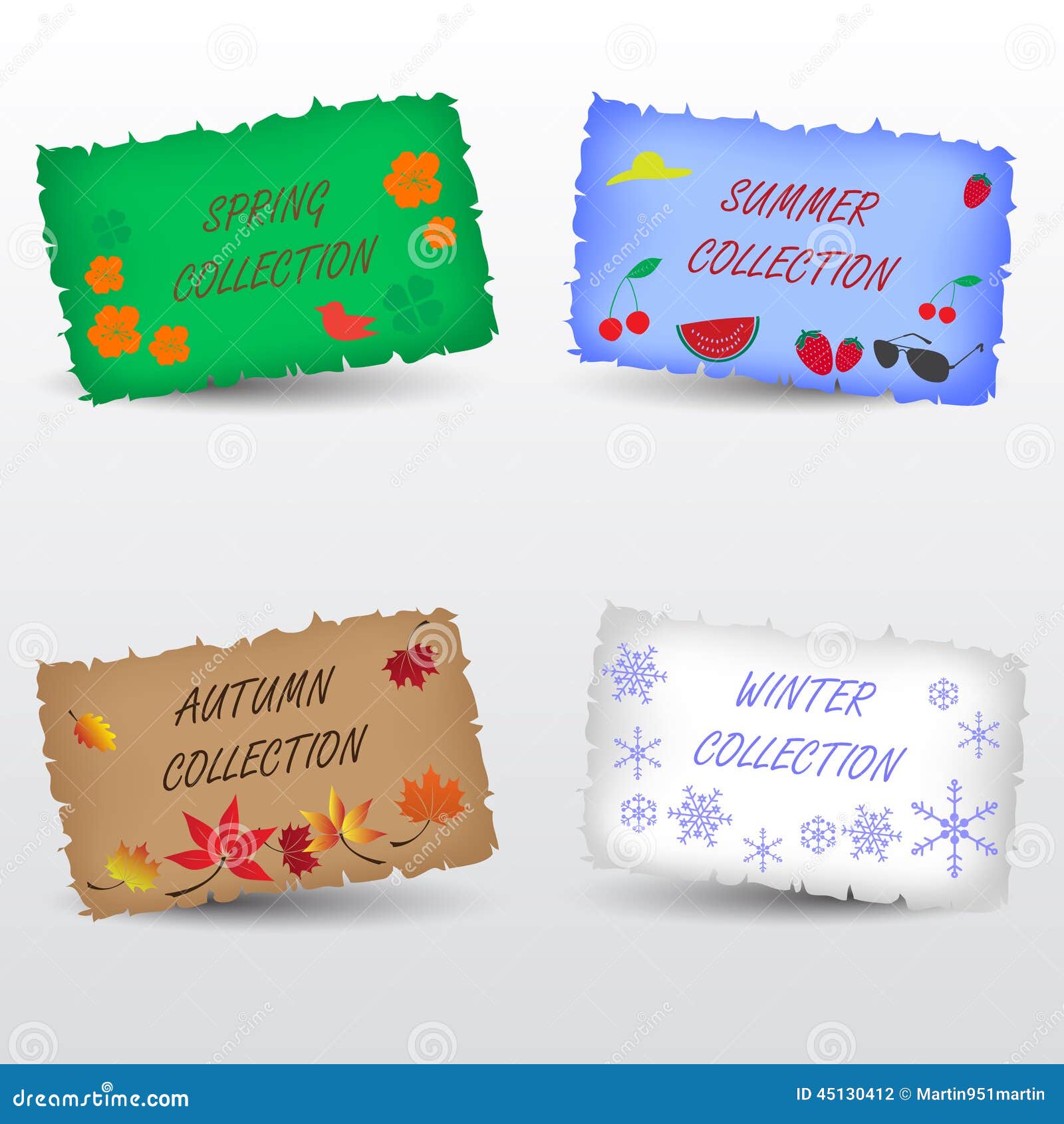 Seasons Collection Shop Label Stock Vector - Illustration of colorful ...
