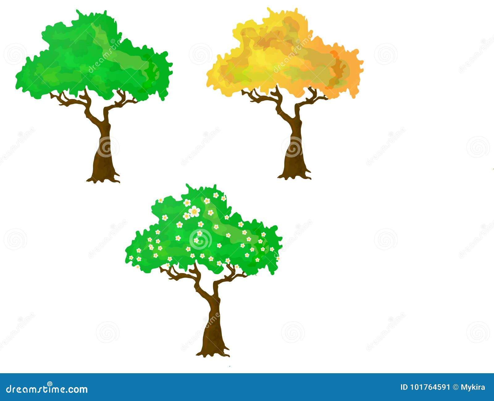 Seasons Collection of Vector Trees Stock Vector - Illustration of icon ...