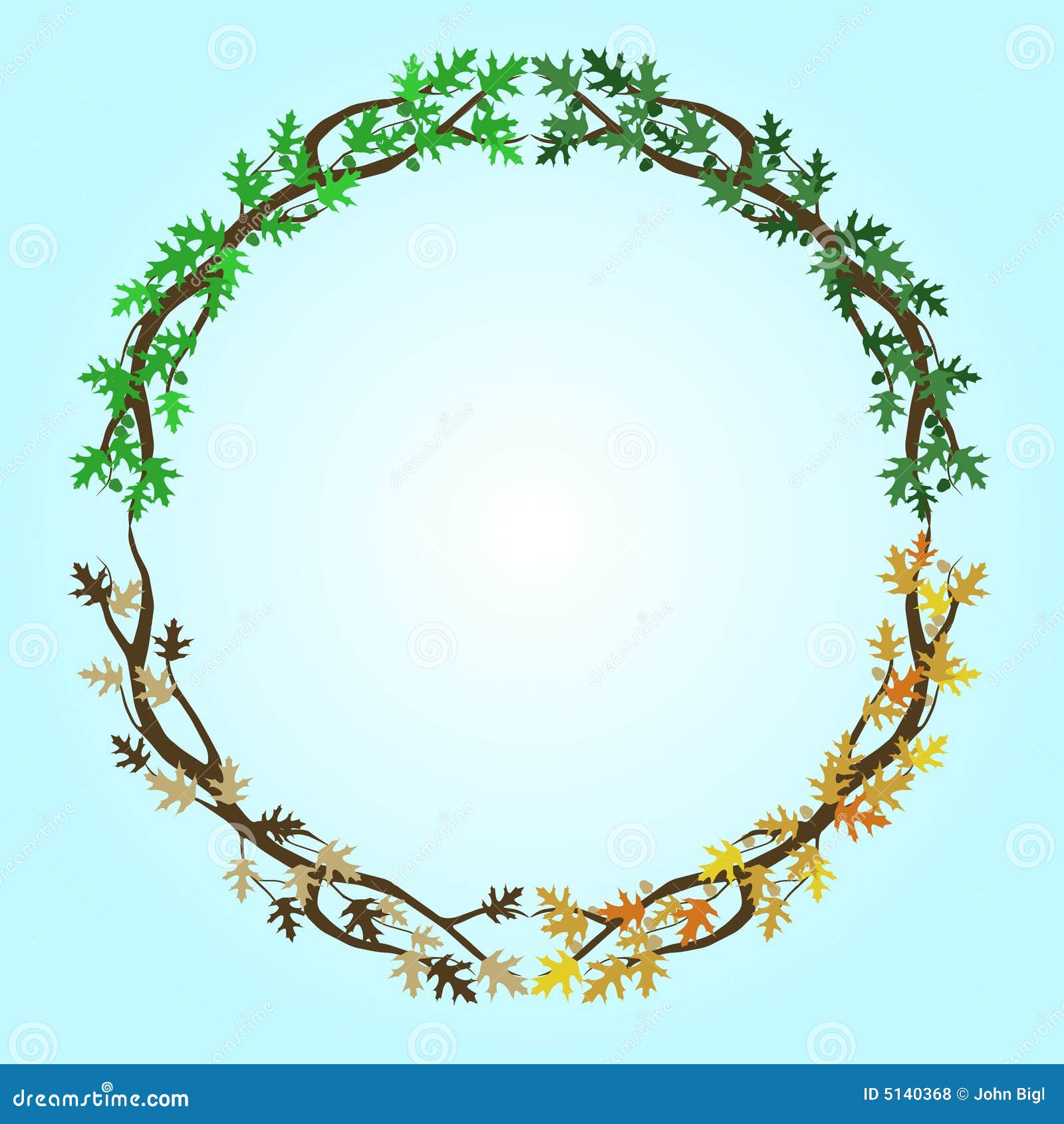 Seasons frame - oak stock vector. Illustration of nature - 5140368
