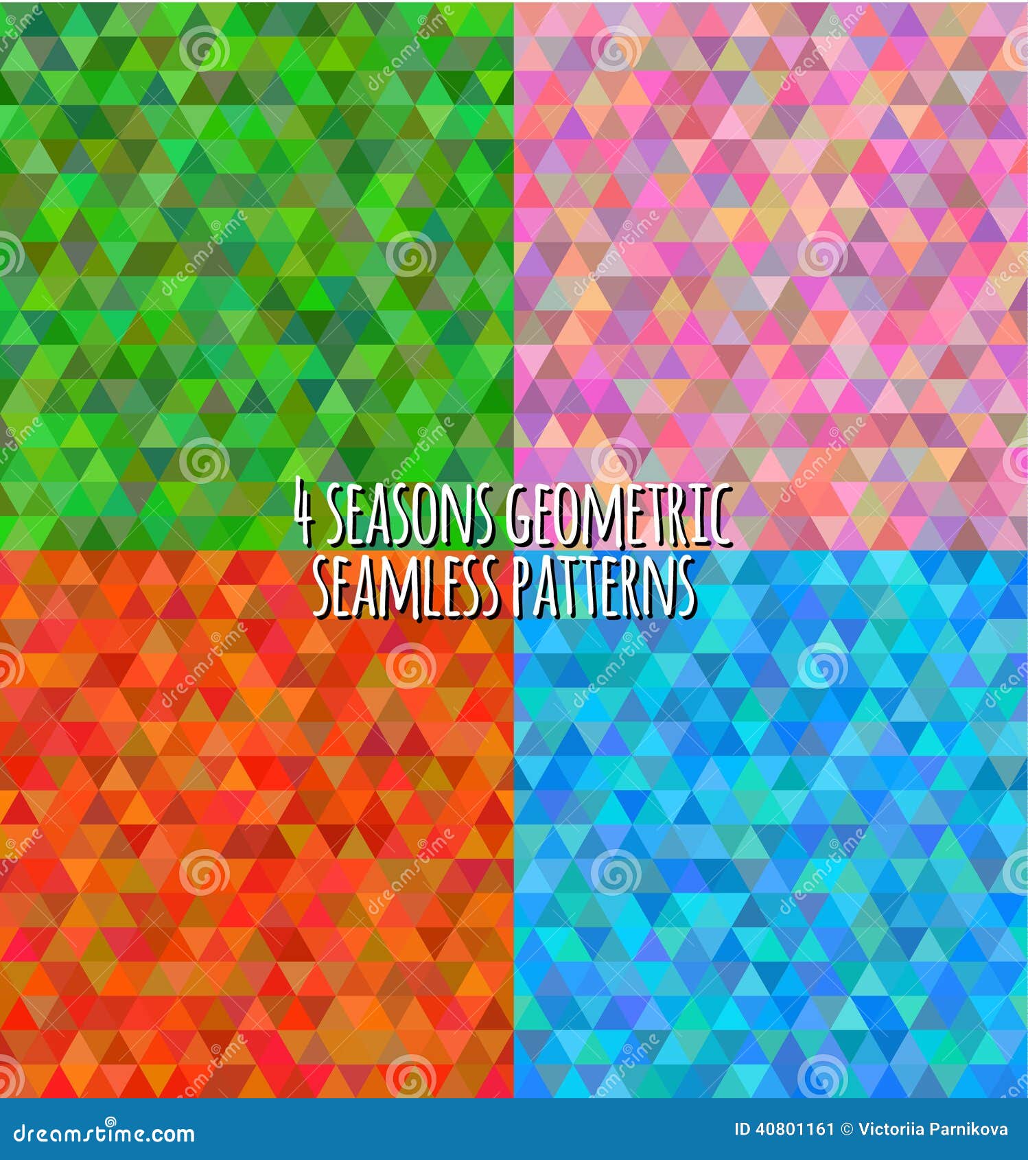 4 Seasons Geometric Seasons Patterns Stock Vector - Illustration of ...