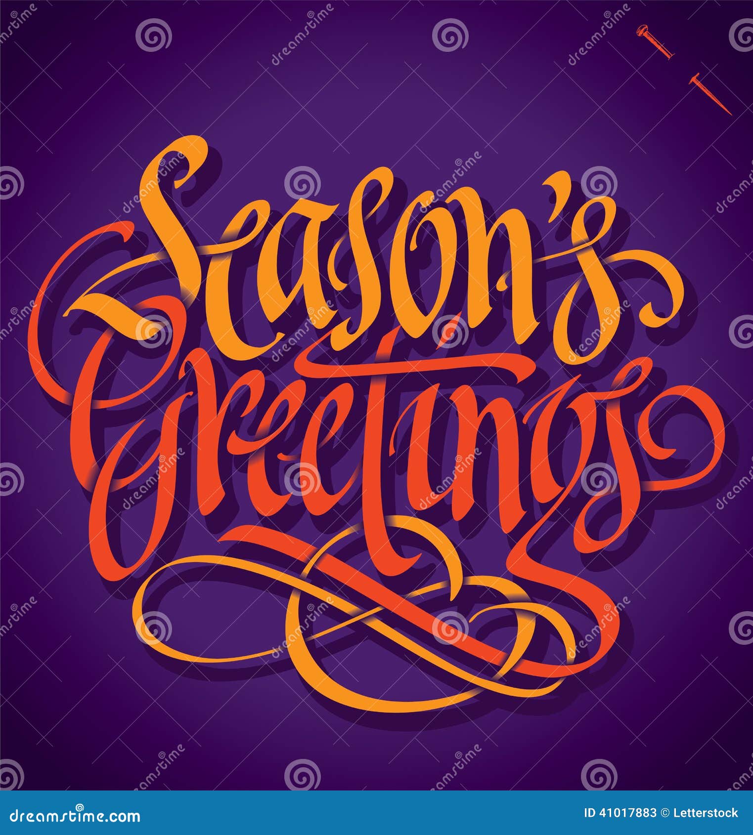 SEASONS GREETINGS Hand Lettering () Stock Illustration - Illustration ...