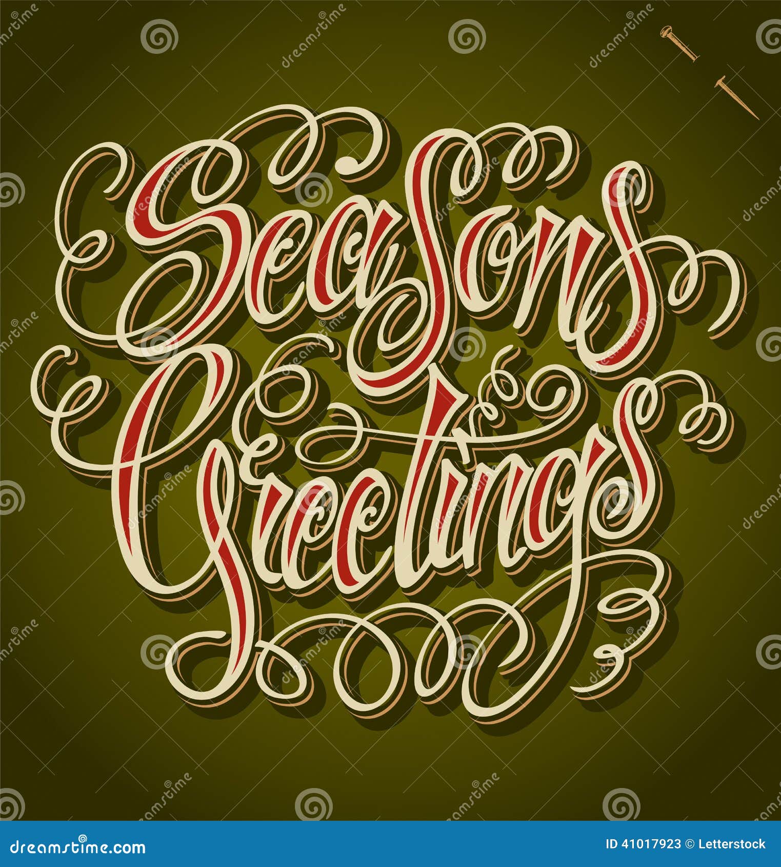 SEASONS GREETINGS Hand Lettering (vector) Stock Vector - Illustration ...