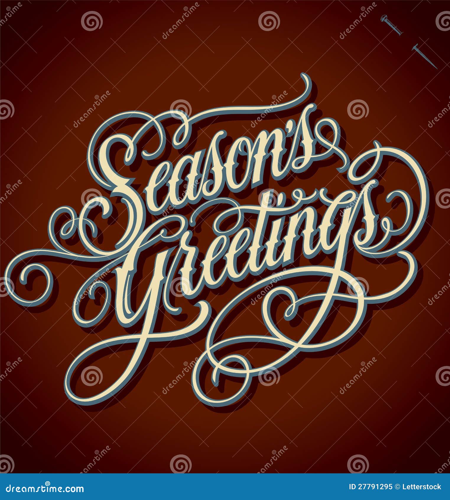 SEASONS GREETINGS Hand Lettering (vector) Stock Vector - Illustration ...
