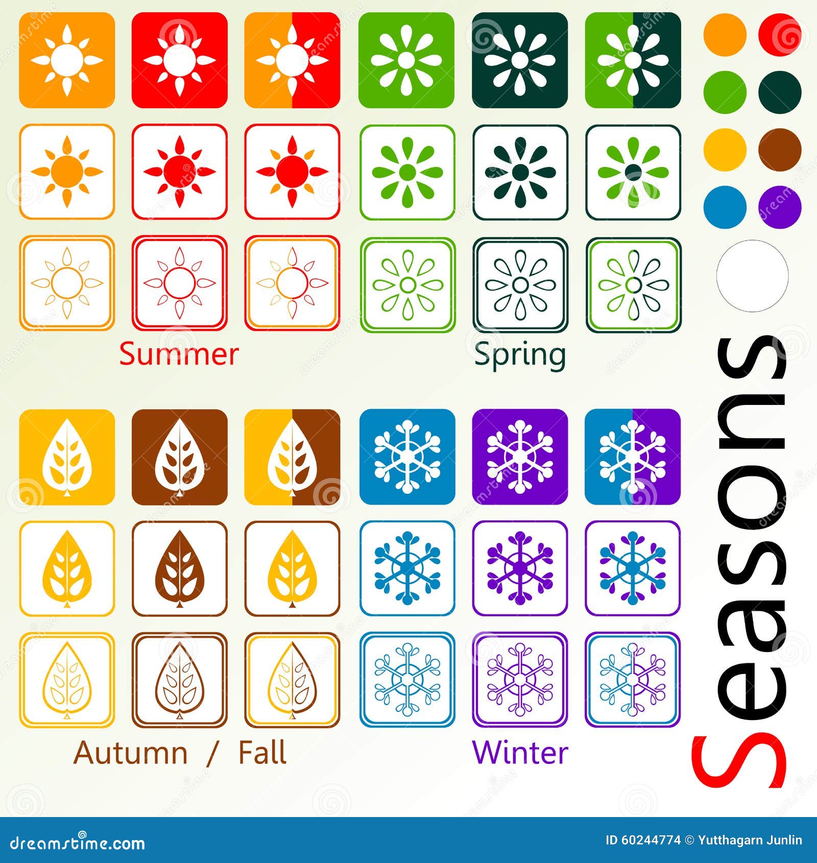 Seasons stock vector. Illustration of autumn, icon, month - 60244774