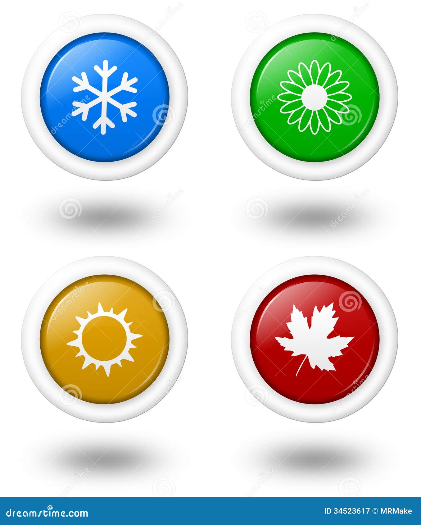 Seasons Icon Series stock illustration. Illustration of flake - 34523617