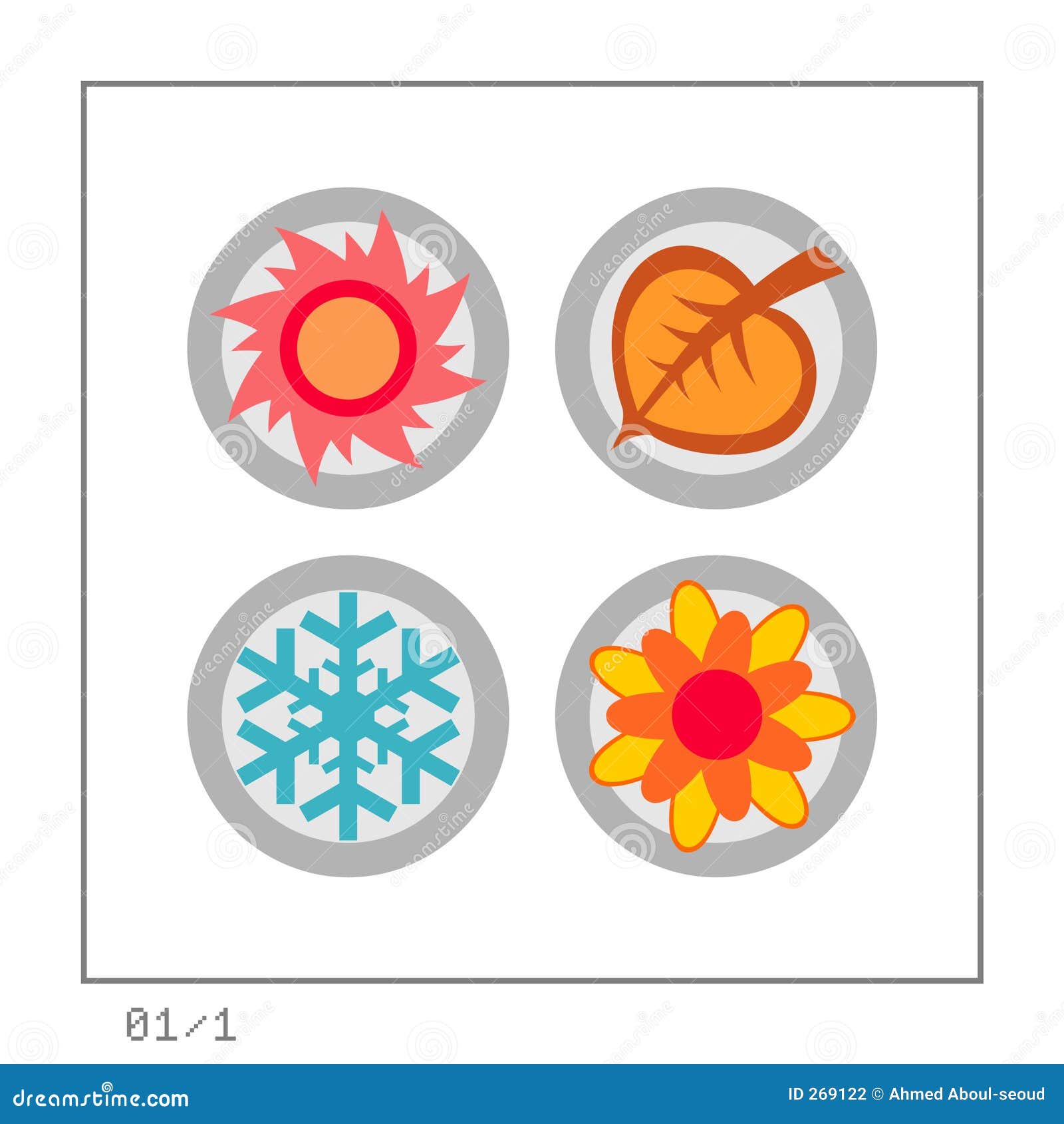 Seasons: Icon Set 01 - Version 1 Stock Vector - Illustration of fall ...
