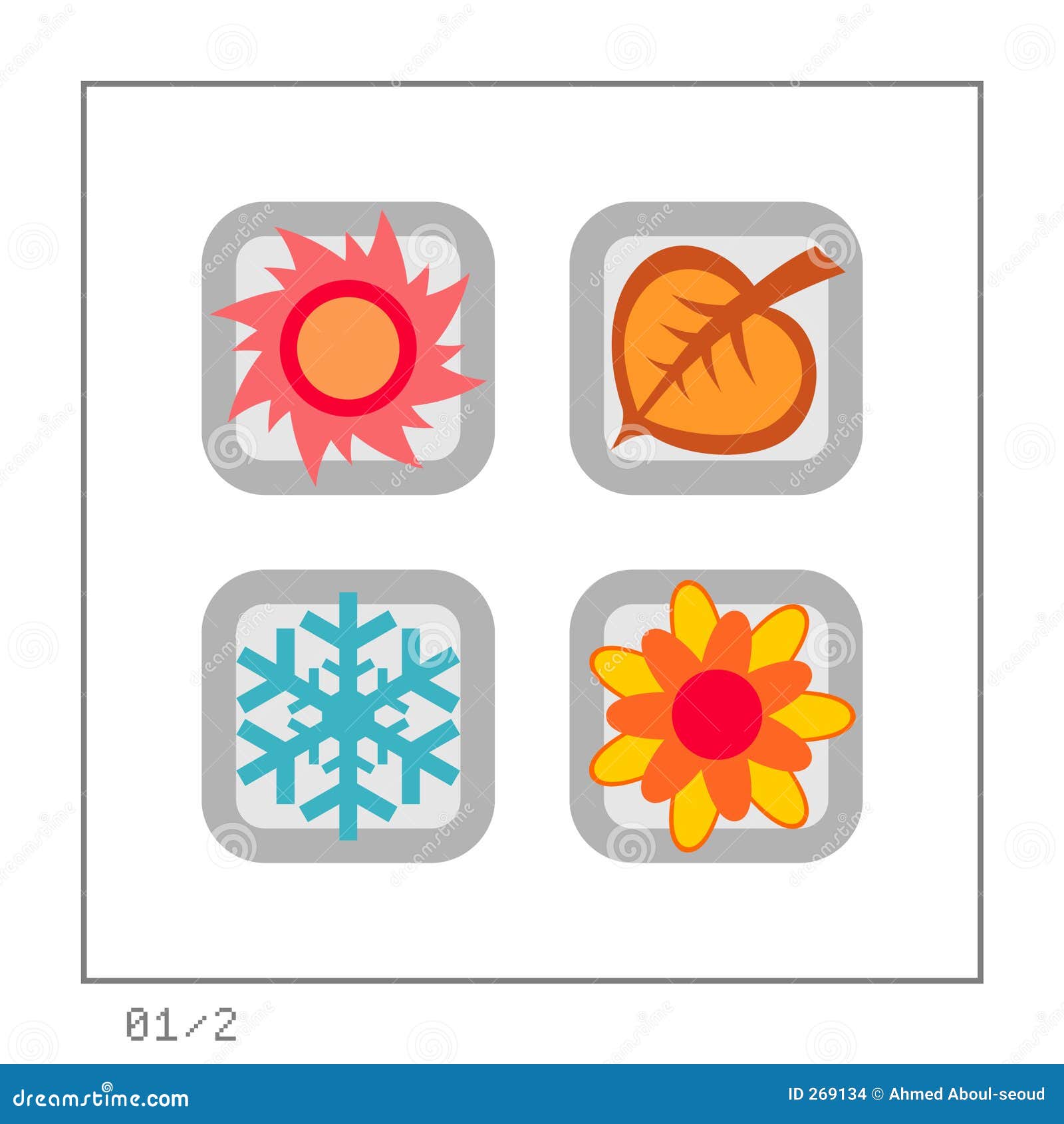 SEASONS: Icon Set 01 - Version 2 Stock Vector - Illustration of flake ...