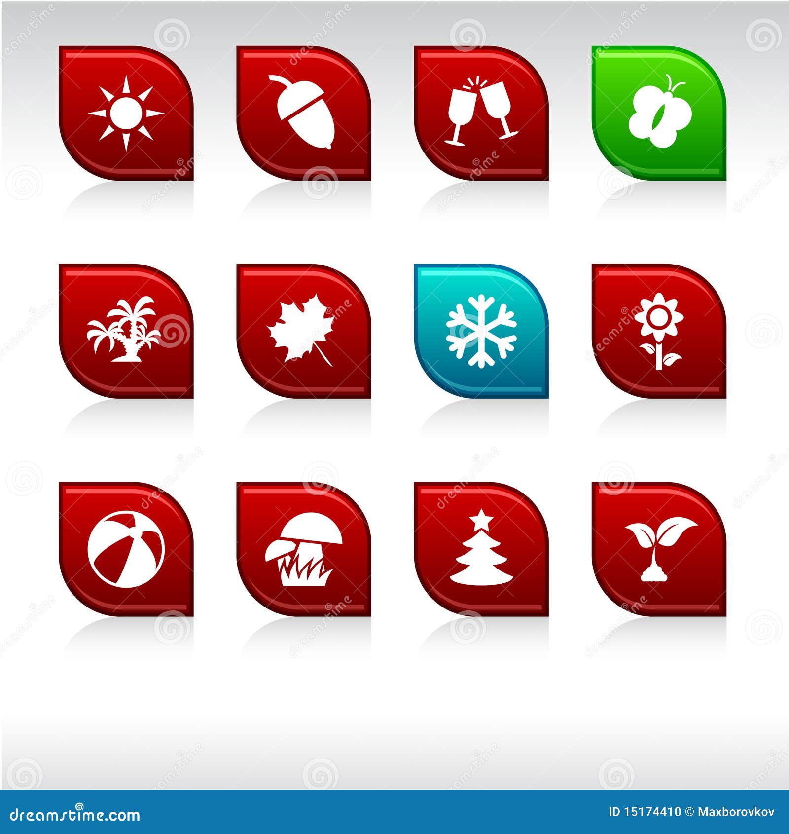 Seasons icons. stock vector. Illustration of buttons - 15174410