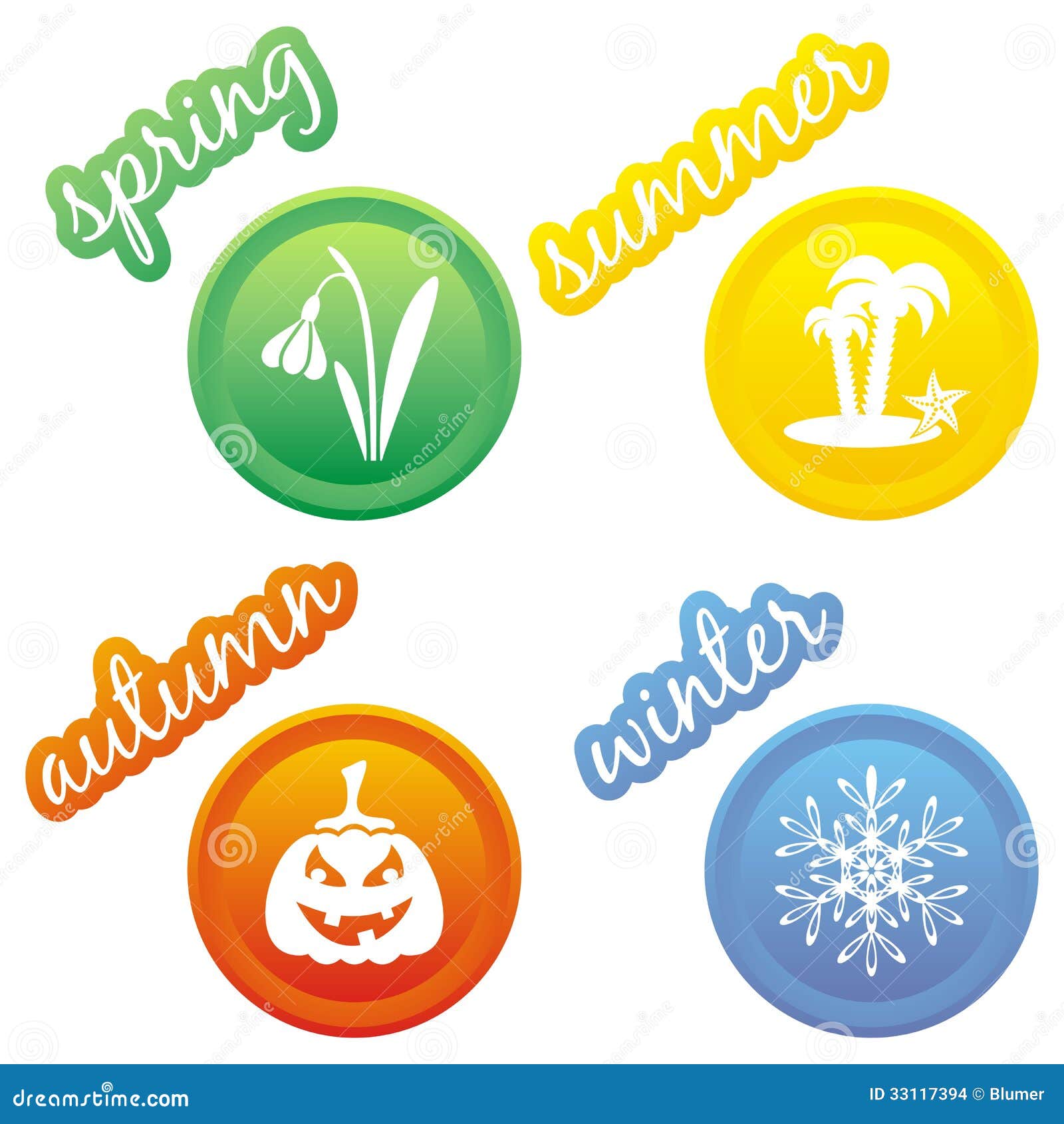Seasons icons stock vector. Illustration of design, decorative - 33117394