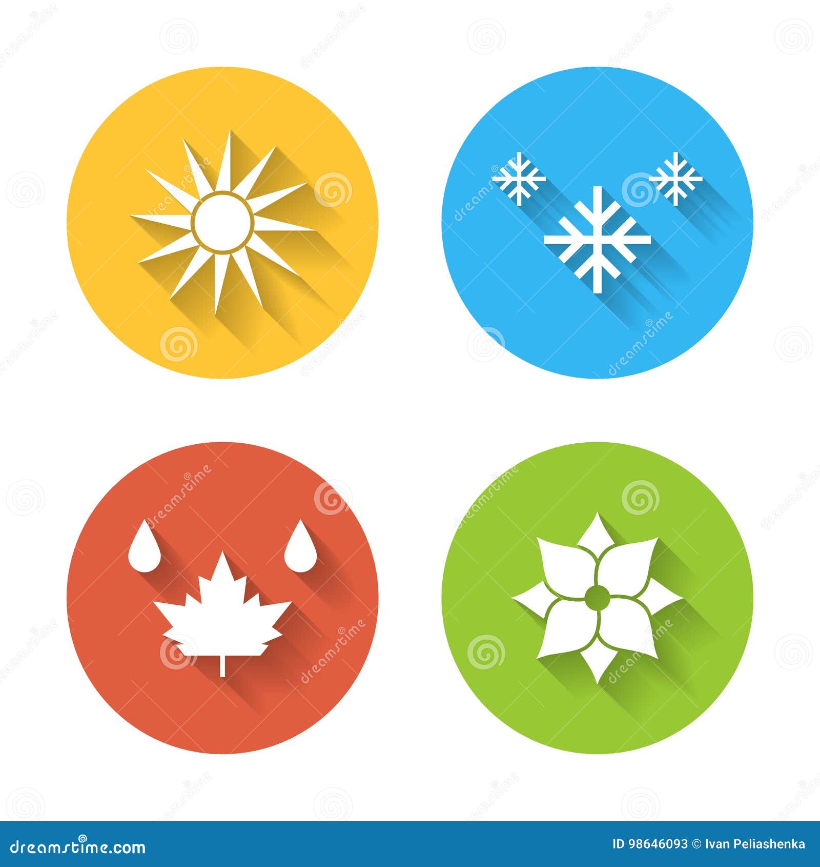 Seasons icons stock illustration. Illustration of nature - 98646093