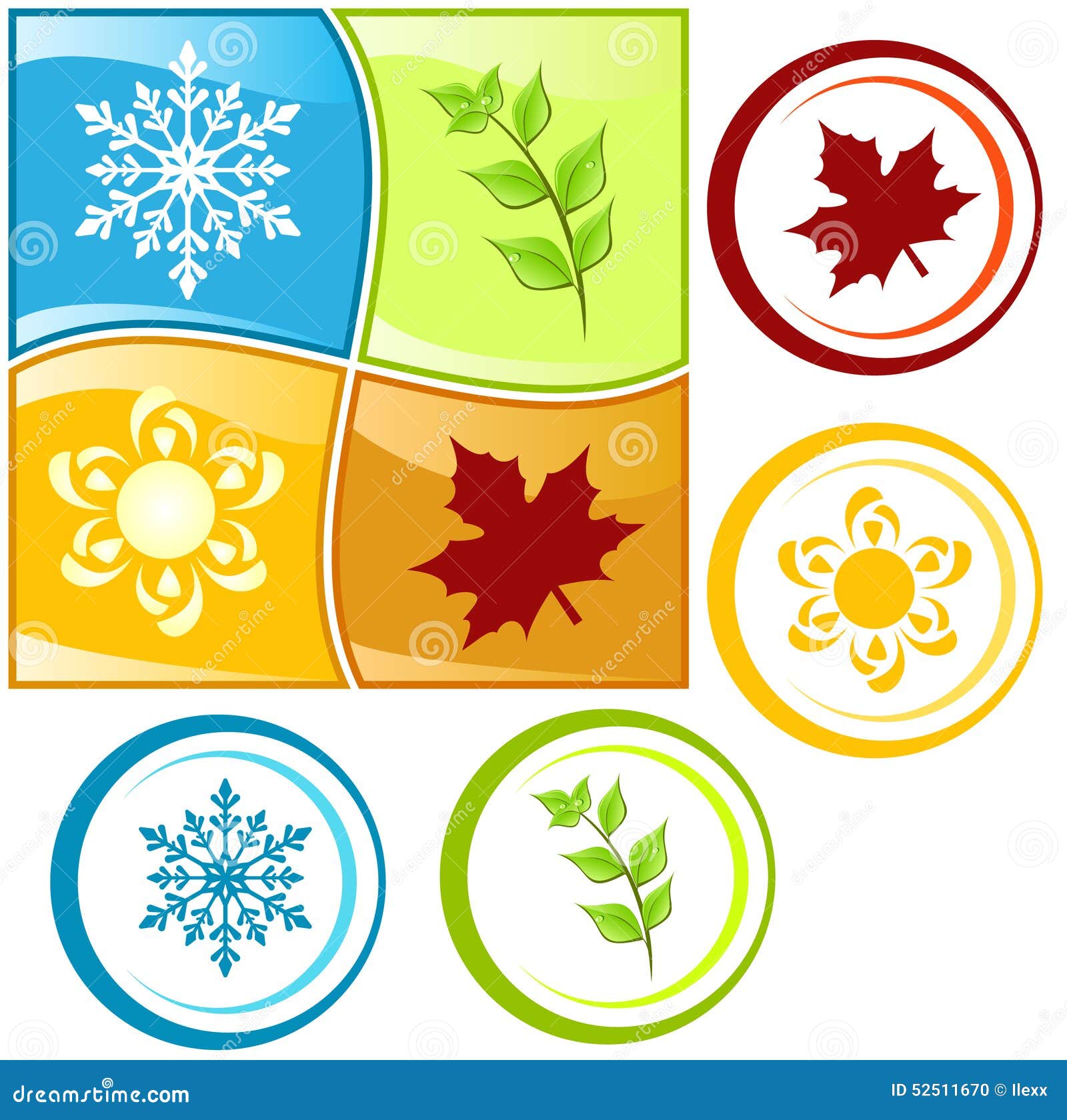 Seasons stock illustration. Illustration of green, autumn - 52511670