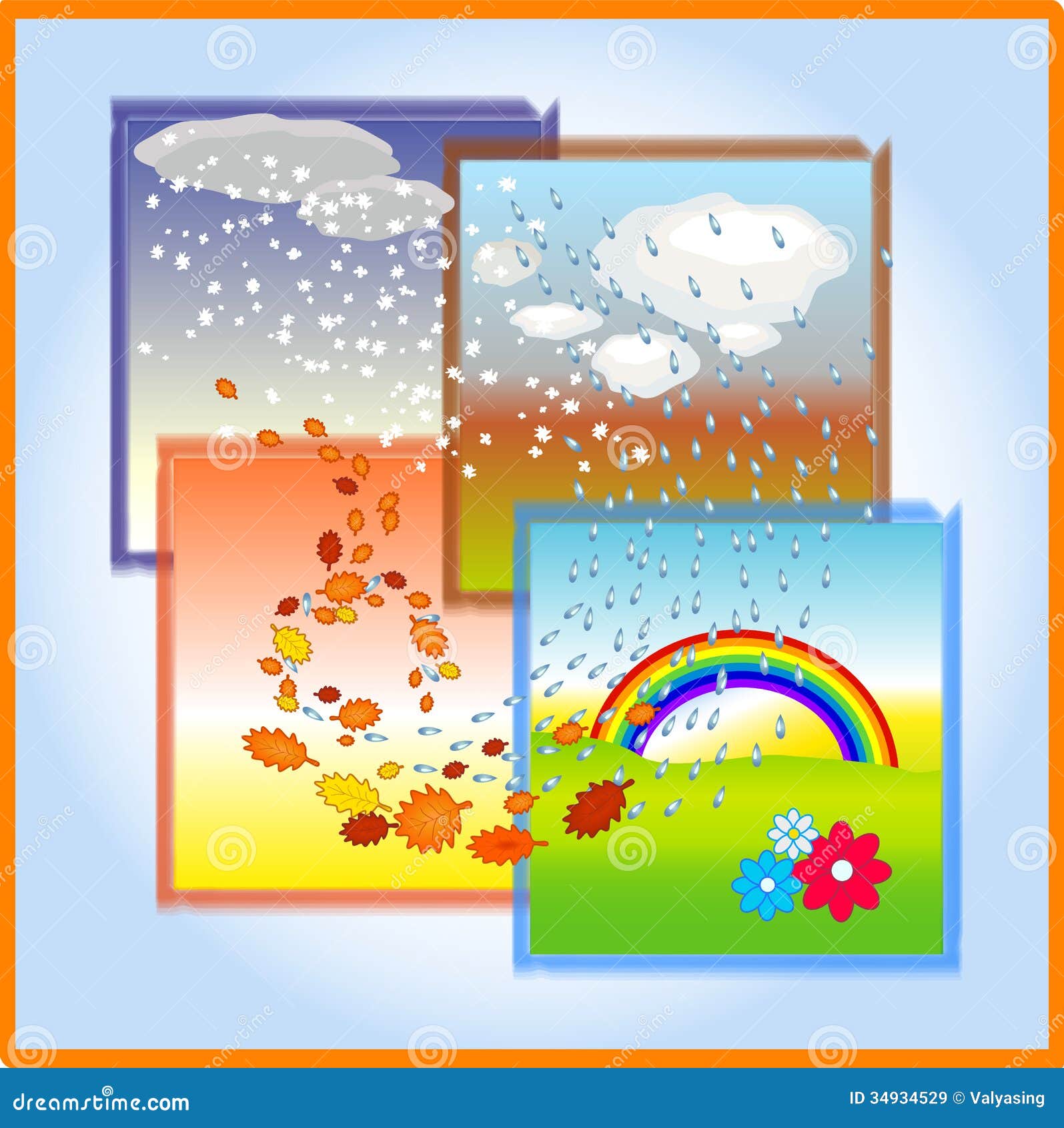 Seasons stock vector. Illustration of circulation, cloudy - 34934529