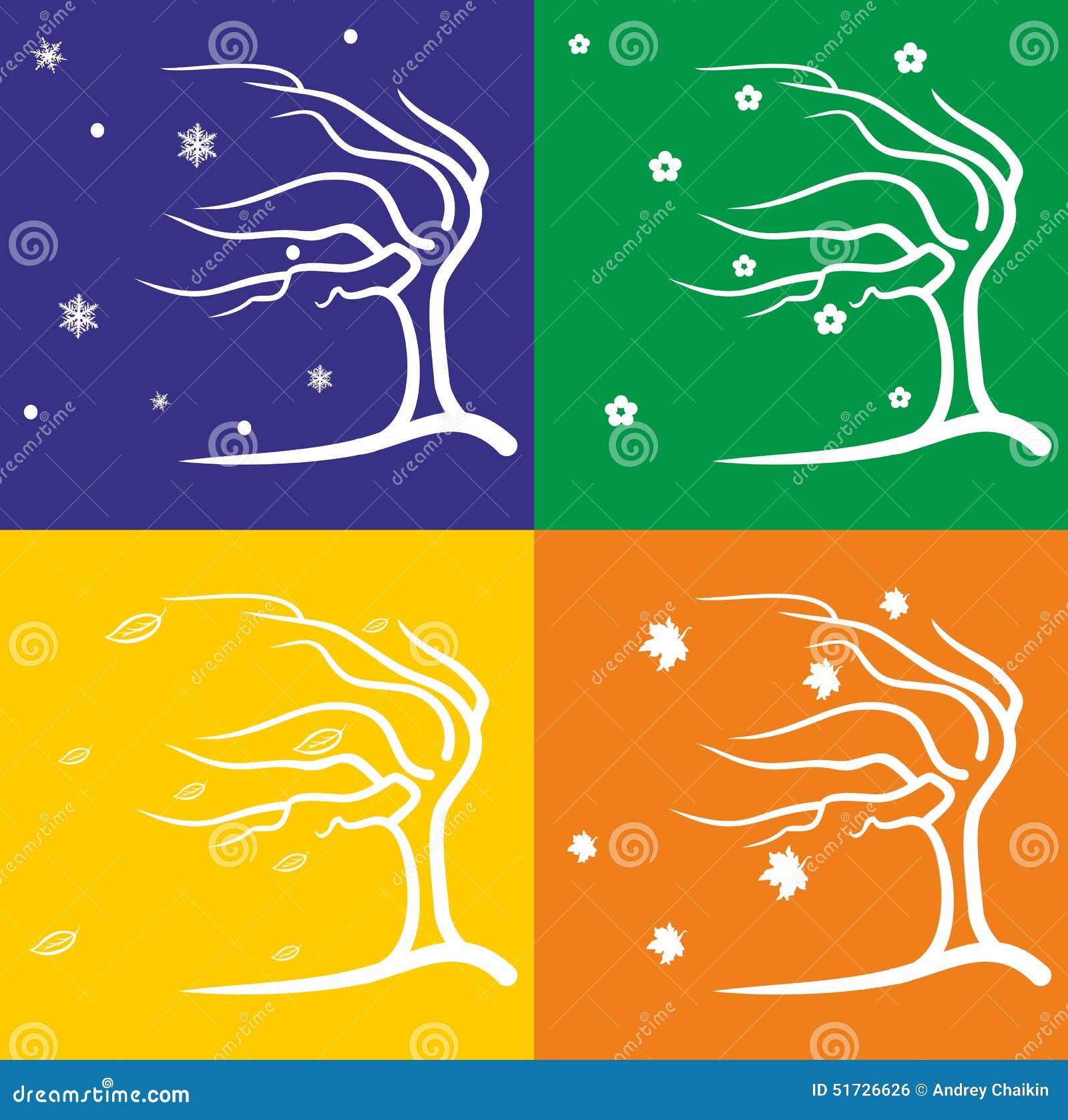 Seasons of year stock vector. Illustration of summer - 51726626