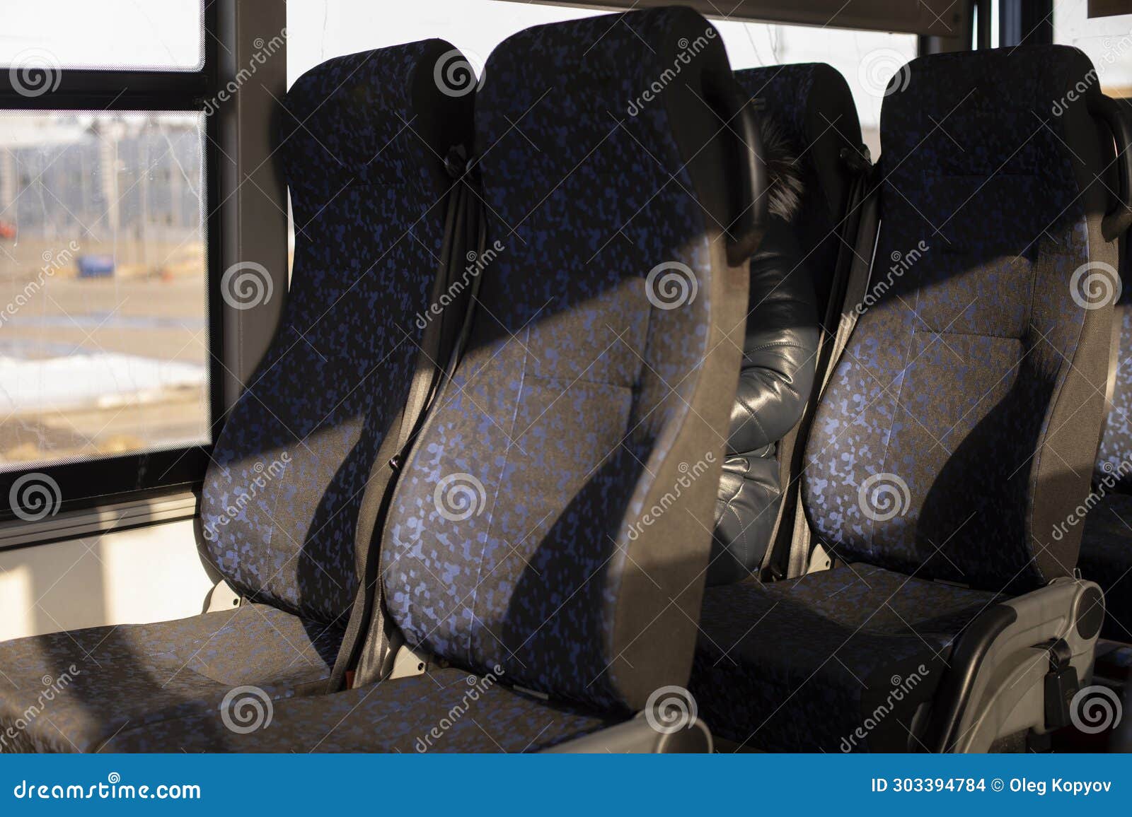 Seat on Bus. Space for Passengers Stock Photo - Image of media, people ...