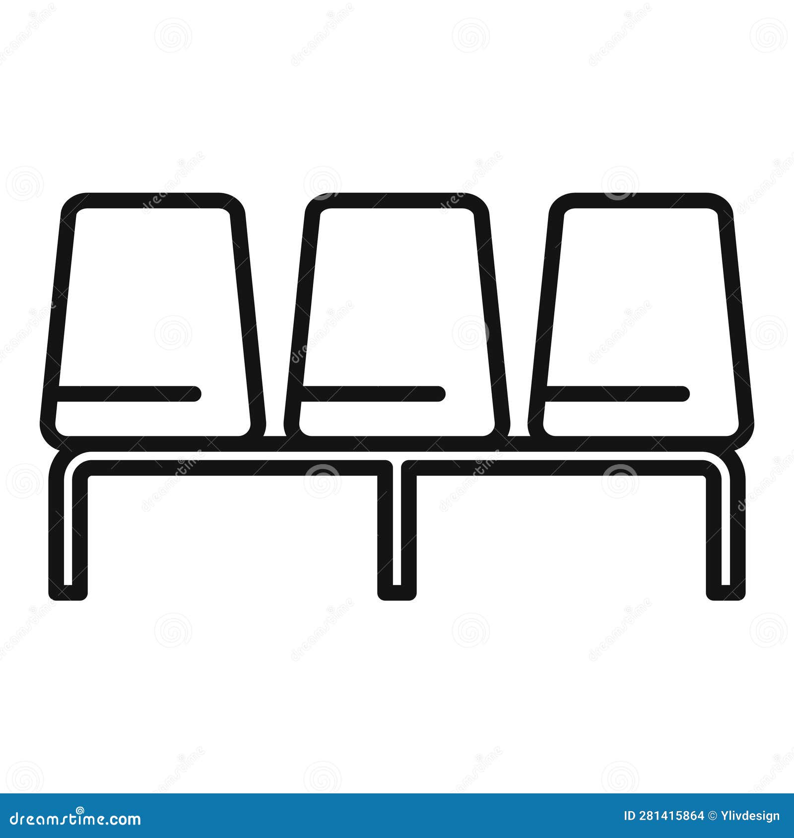 Seat Complex Icon Outline Vector. Waiting Area Stock Illustration ...