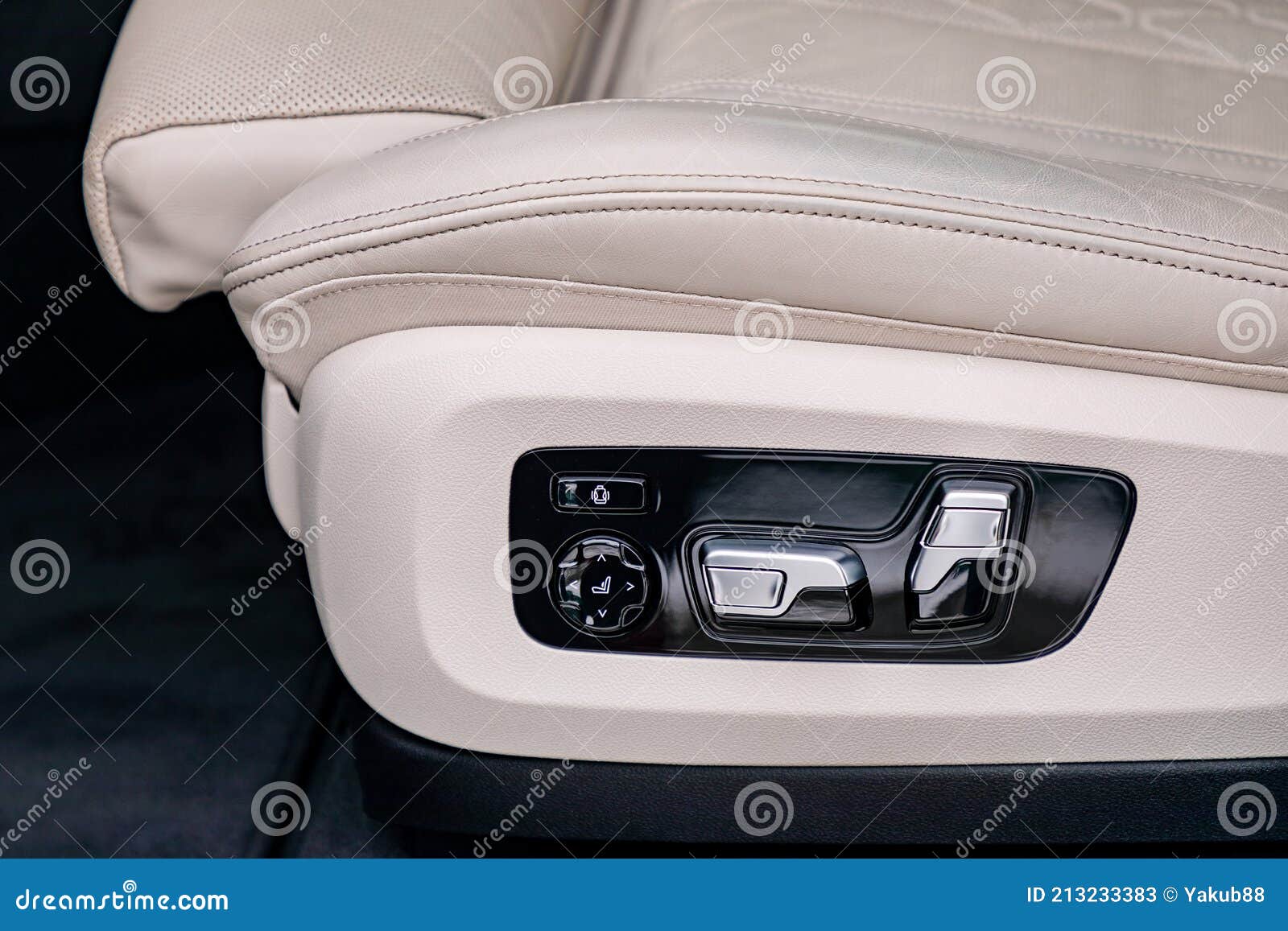Seat controls in a car stock image. Image of panel, closeup - 213233383