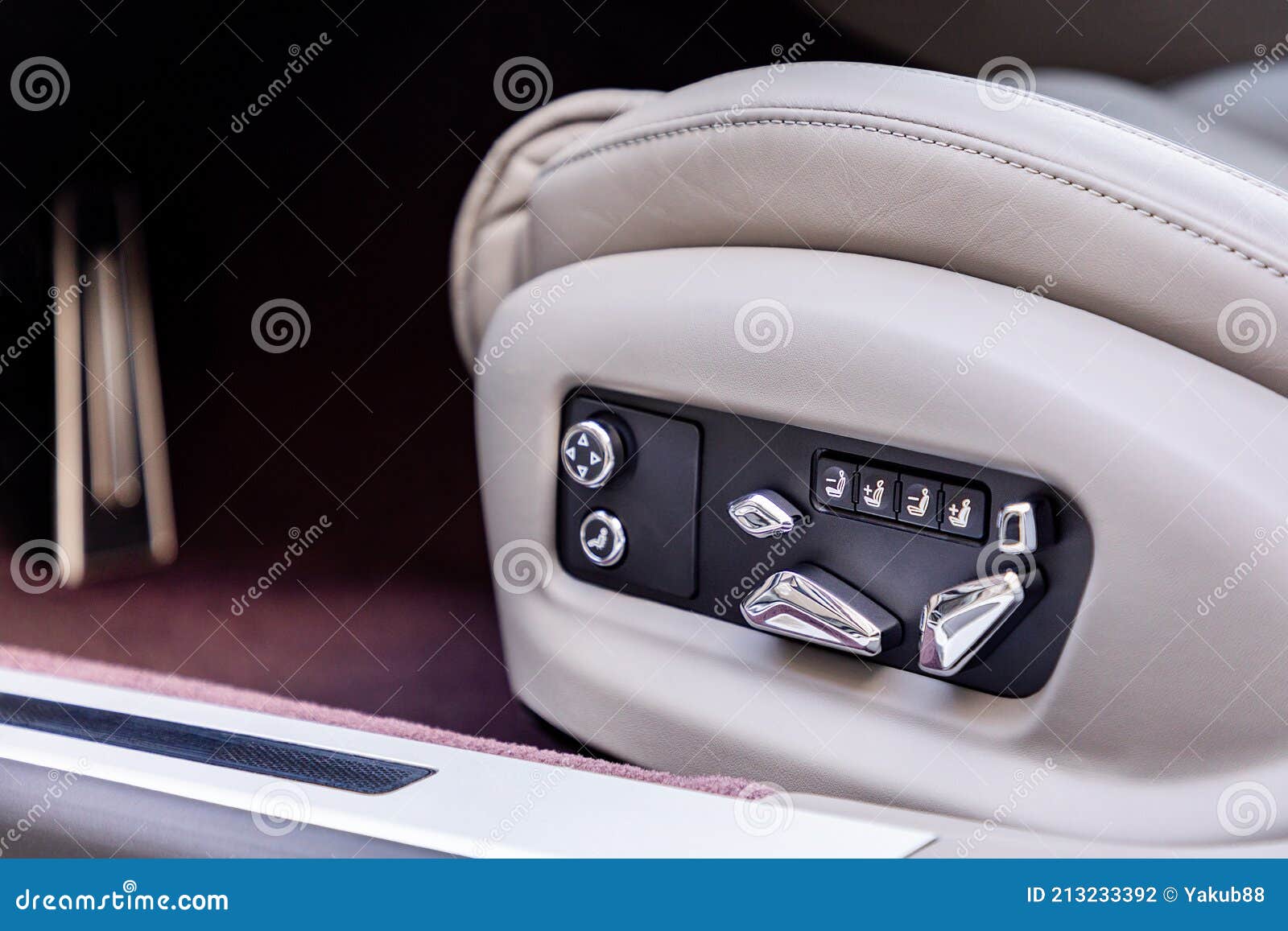 Seat controls in a car stock photo. Image of automobile - 213233392