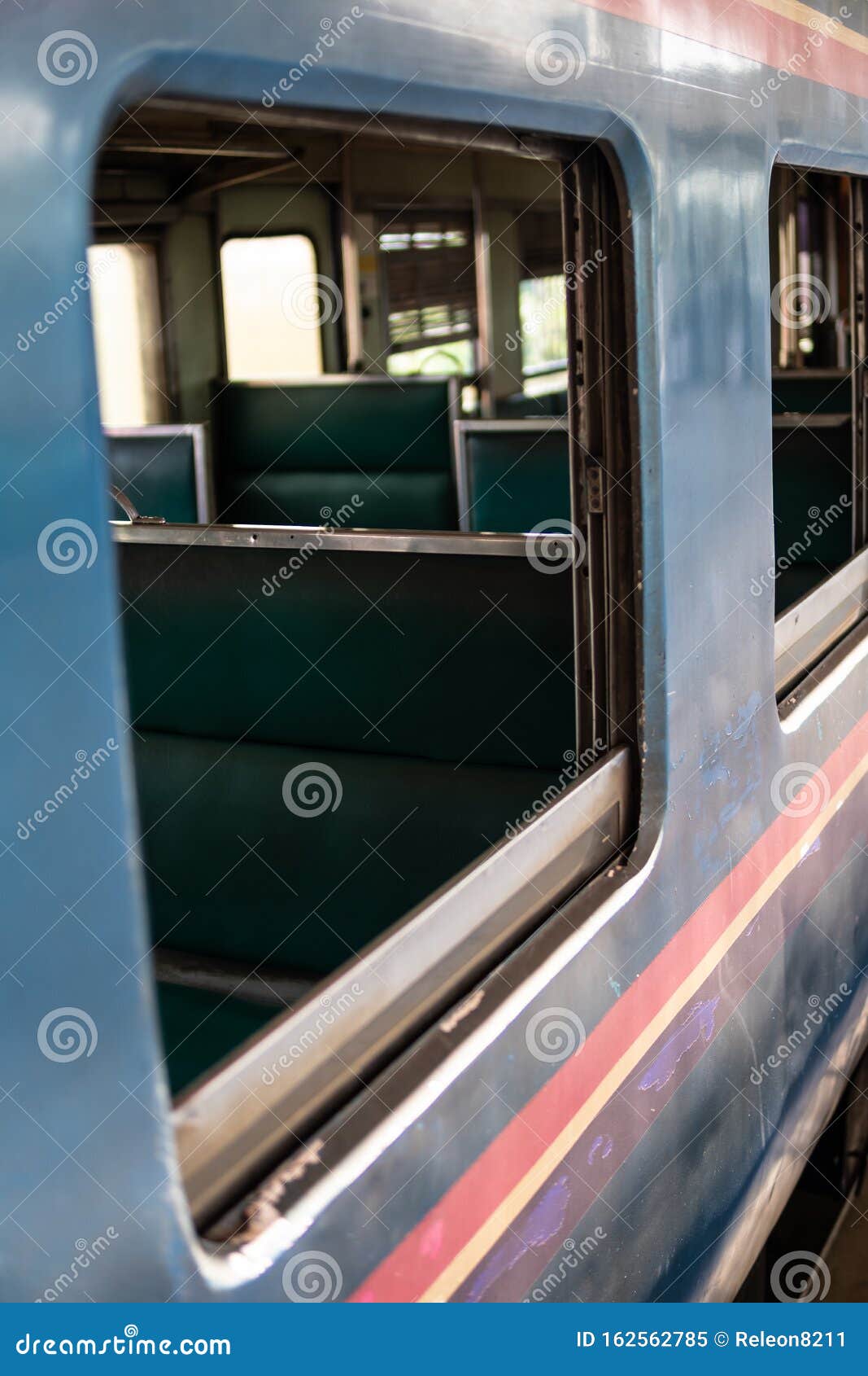 Seat Inside Old Diesel Train Bogie Stock Image - Image of material ...