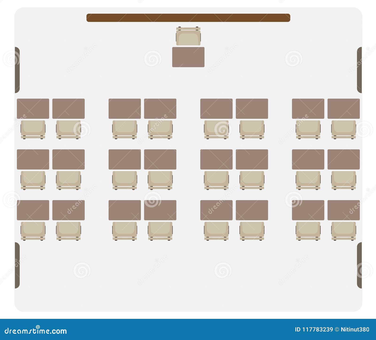 Seat Map of Classroom Show Table and Chair Stock Vector - Illustration ...