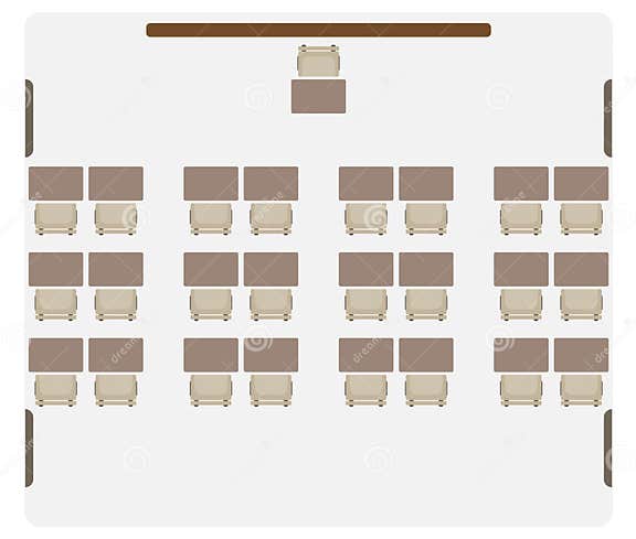 Seat Map of Classroom Show Table and Chair Stock Vector - Illustration ...