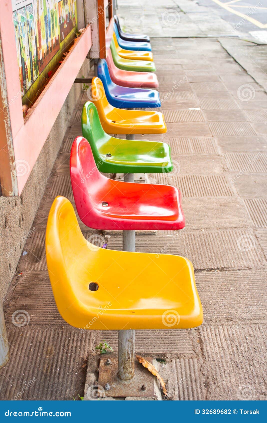 Seat multiple colors stock photo. Image of multiple, station - 32689682