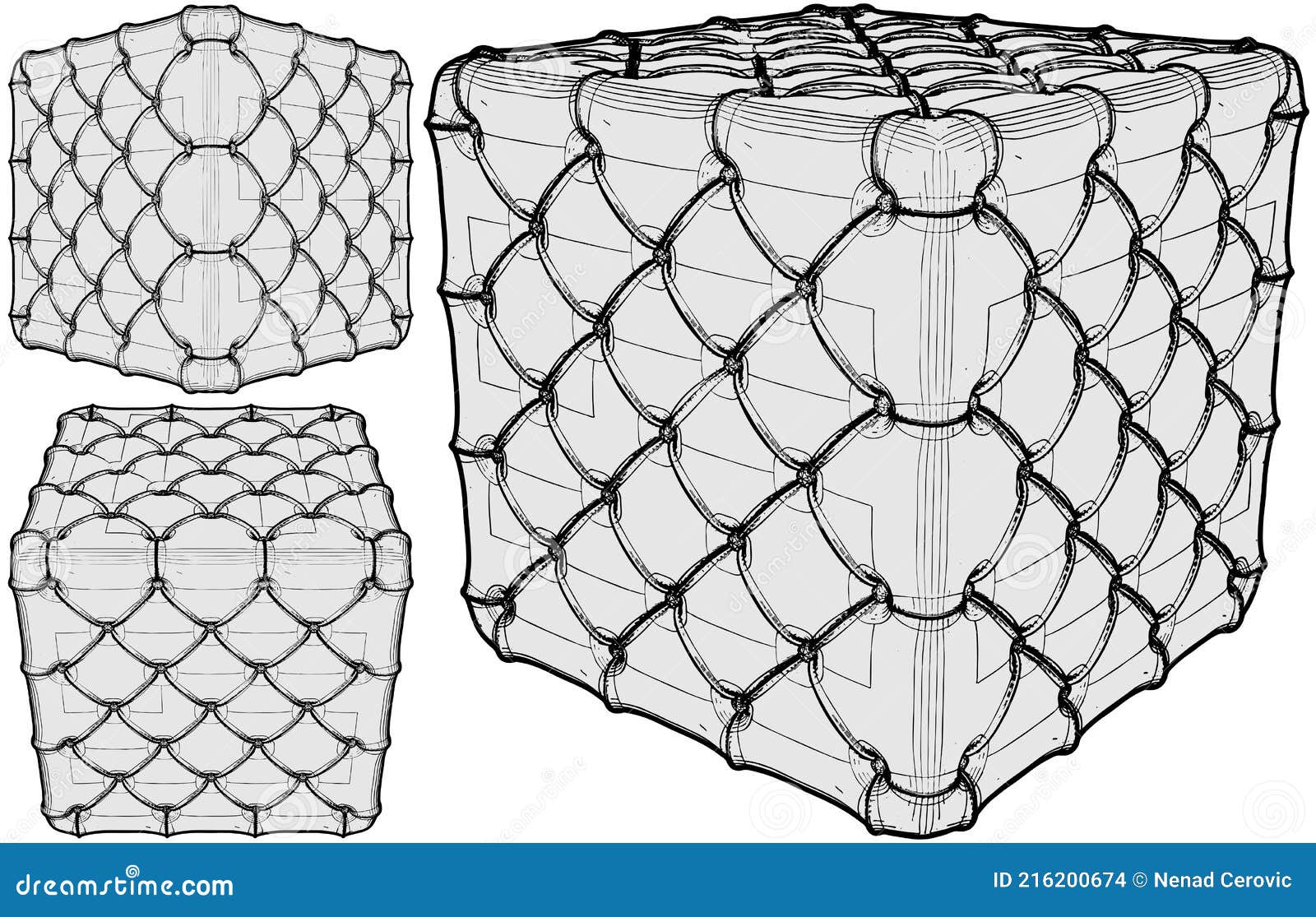Seat Padded Stool Hassock Vector. Illustration Isolated on White ...