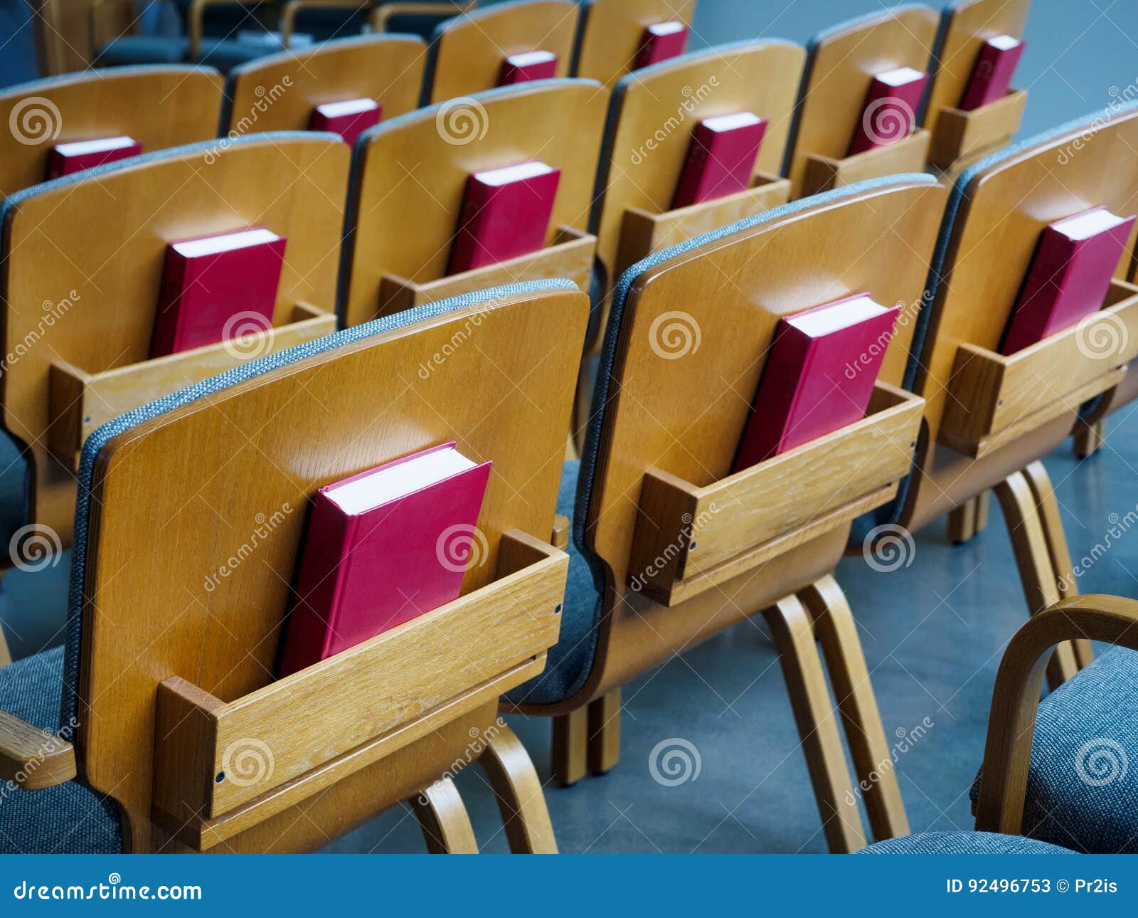 Seat Rows with Bibles in the Church Stock Image - Image of christ ...