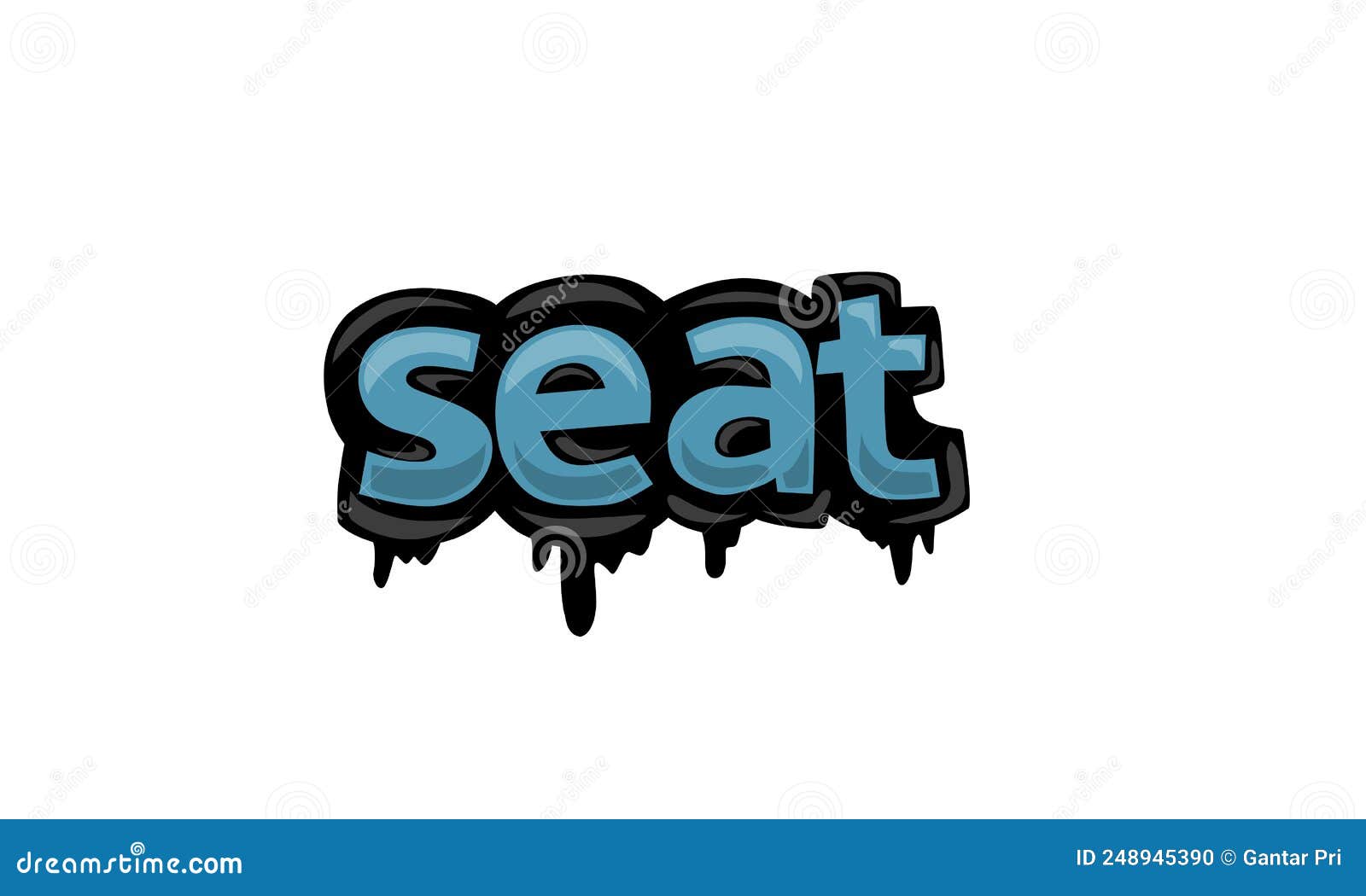 SEAT Writing Vector Design on White Background Stock Vector ...