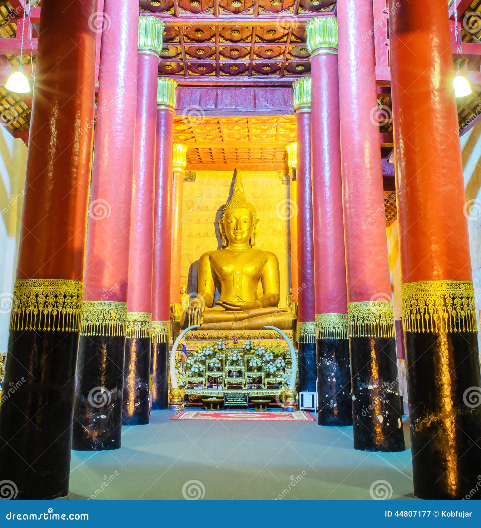 Seated Buddha Image in Temple Stock Image - Image of ritual, buddhist ...