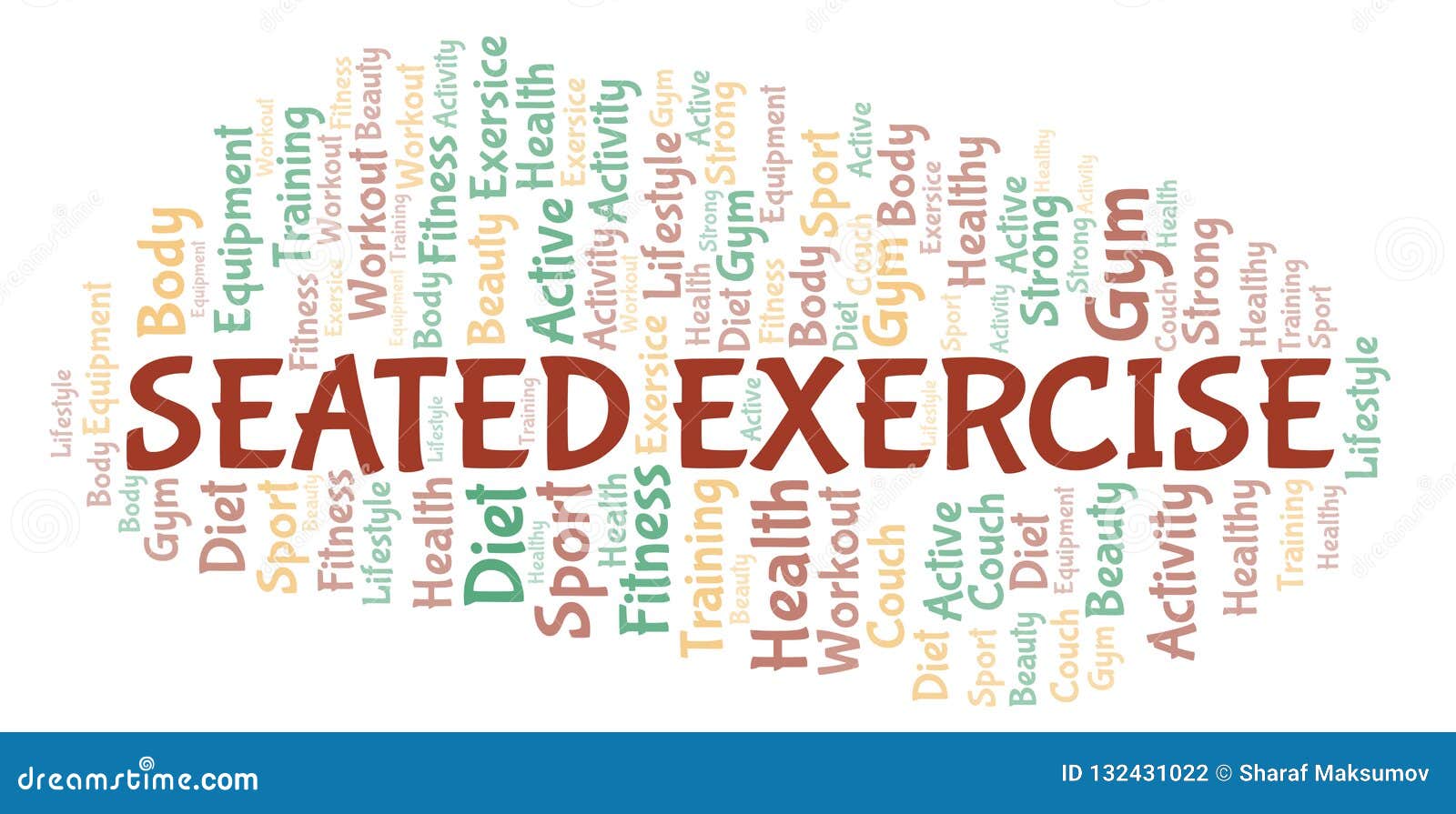 Seated Exercise word cloud stock illustration. Illustration of activity ...