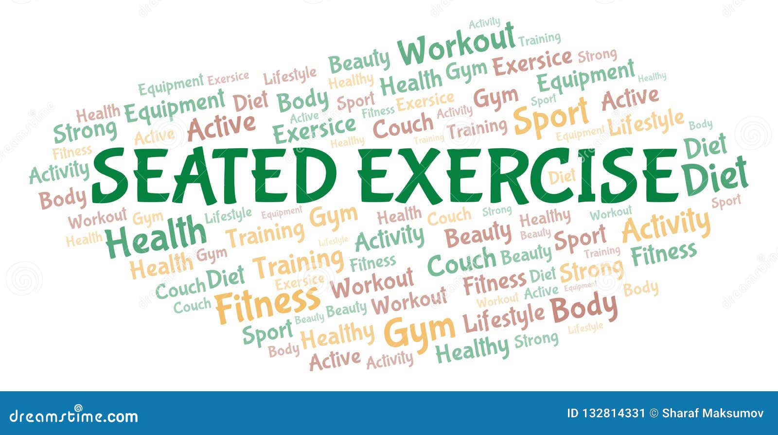 Seated Exercise word cloud stock illustration. Illustration of active ...