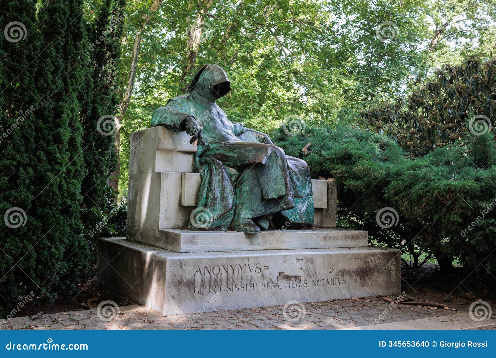 The Seated Figure of Anonymous, Bronze Statue in Budapest- Hungary ...