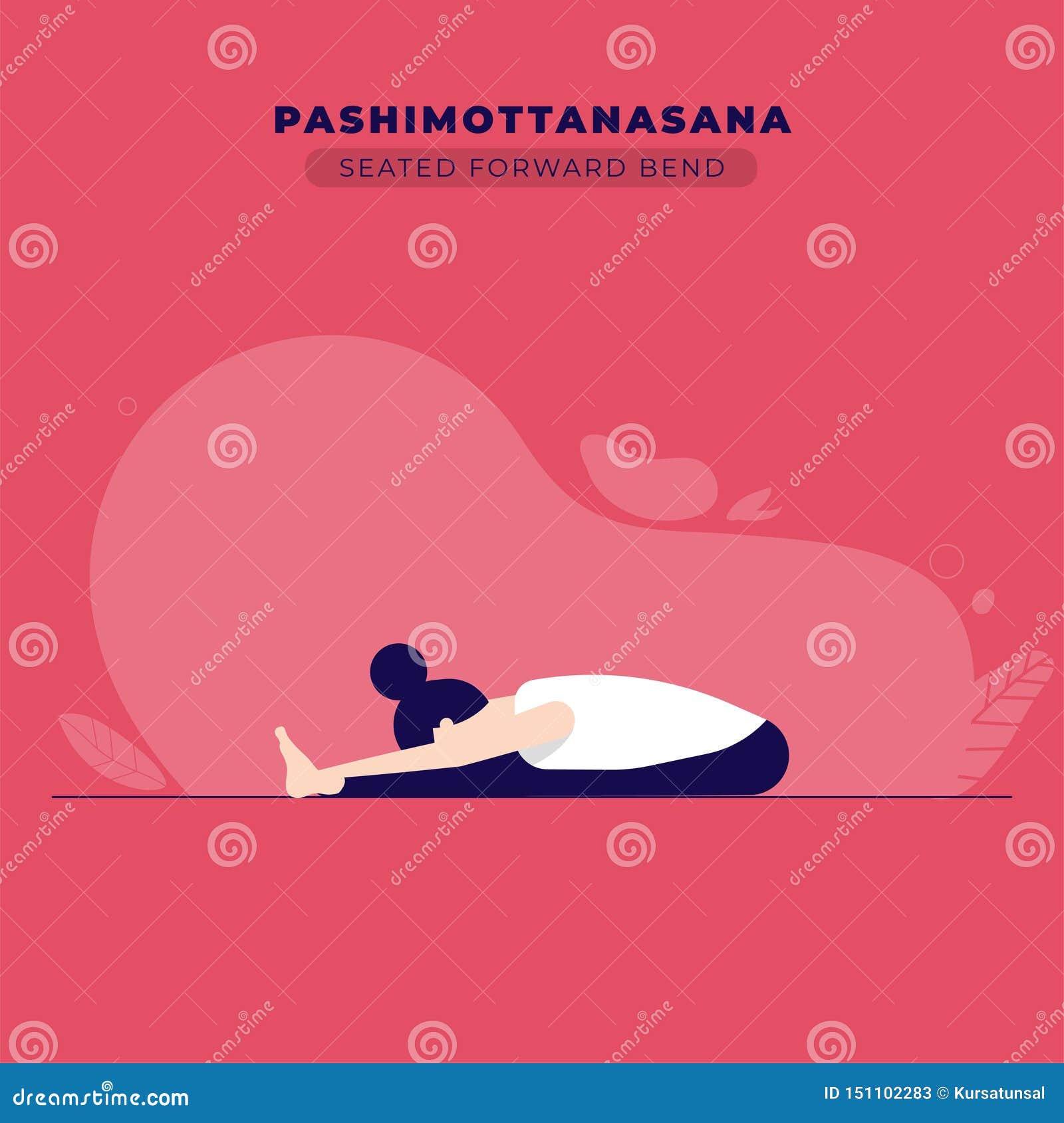 Seated Forward Bend Yoga Manga Tutorial How Cartoon Vector Illustration ...