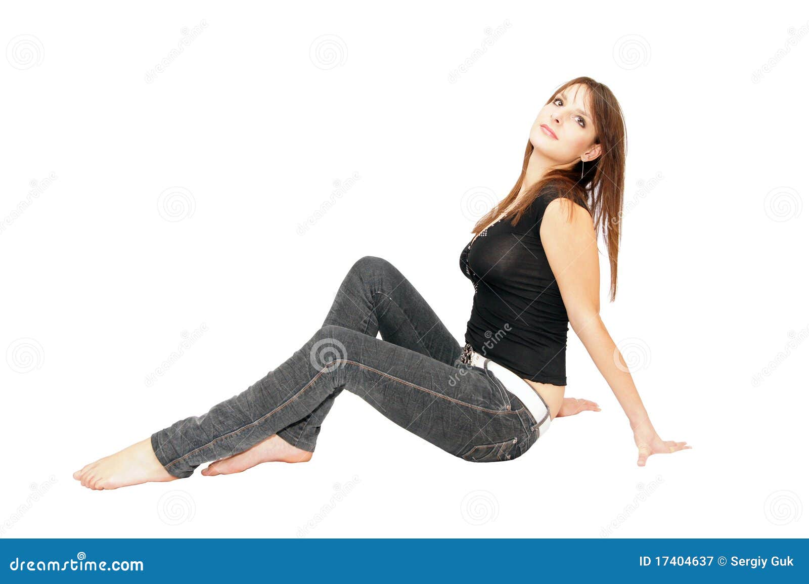 Seated girl. stock image. Image of woman, young, lovely - 17404637