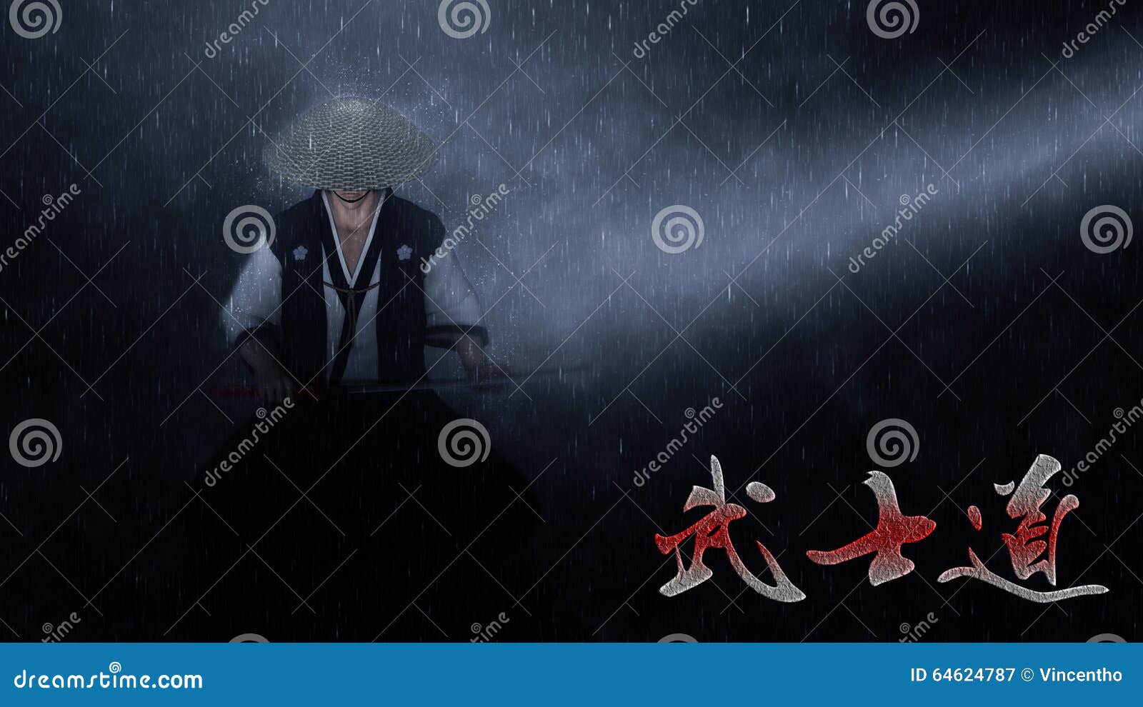 Samurai Bushido And Red Flowers Design, Oni Mask. Hannya Mask. Japan ...