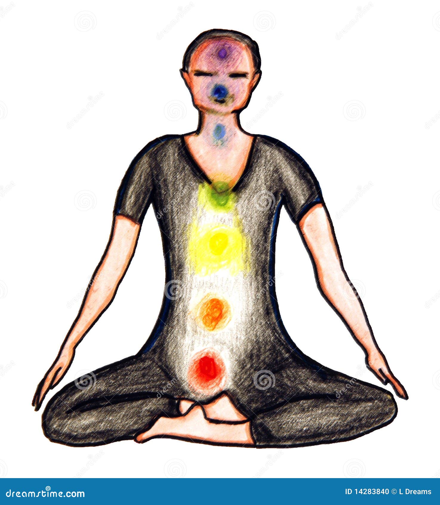 Seated Lotus Position Chakras Stock Illustrations – 12 Seated Lotus ...