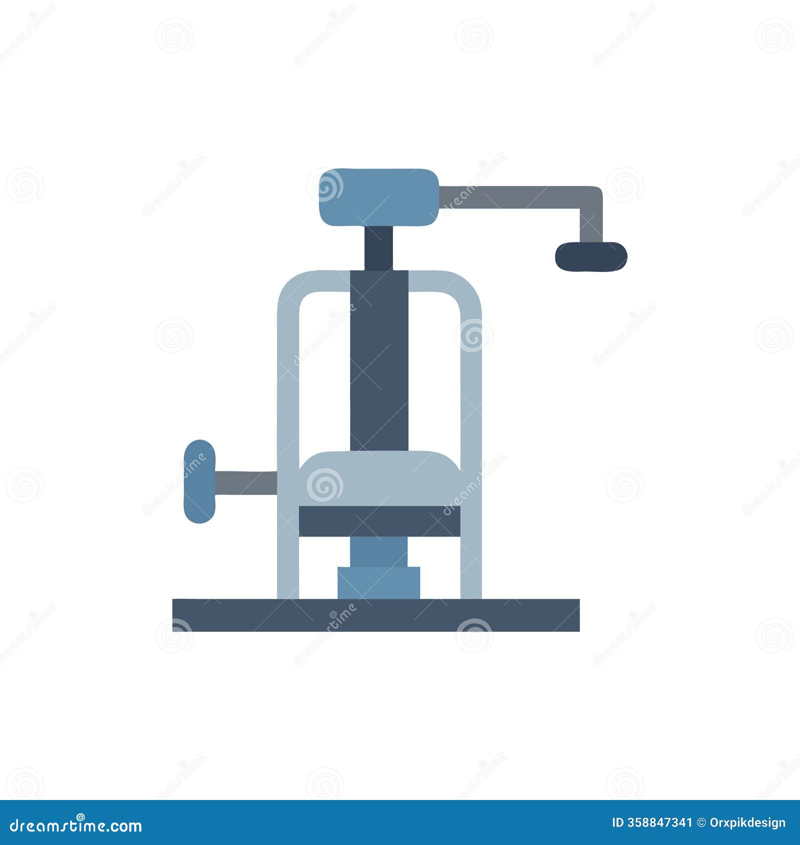Seated Row Machine for Back Training Stock Illustration - Illustration ...
