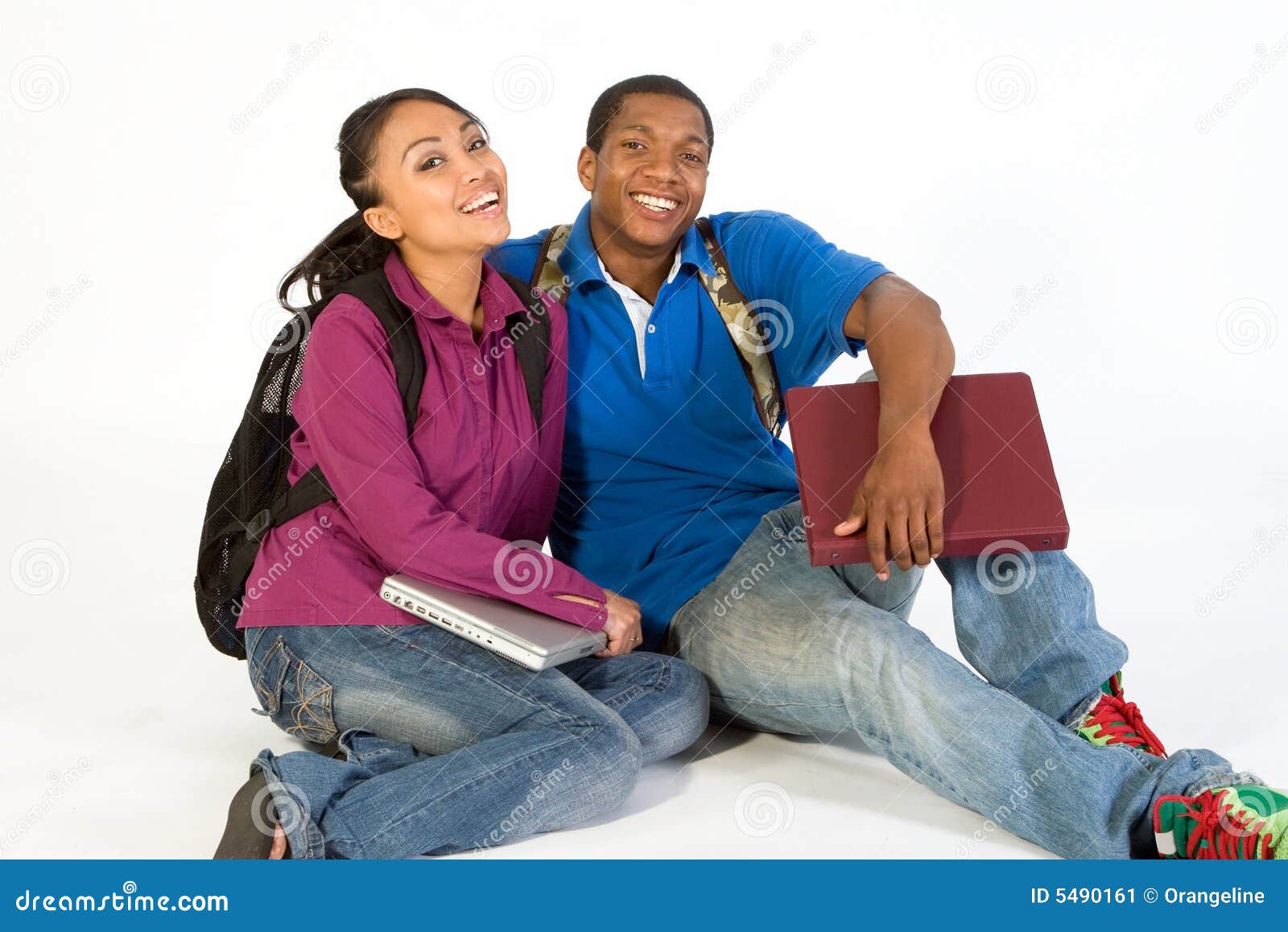 Seated Smiling Students - Horizontal Stock Image - Image of high ...