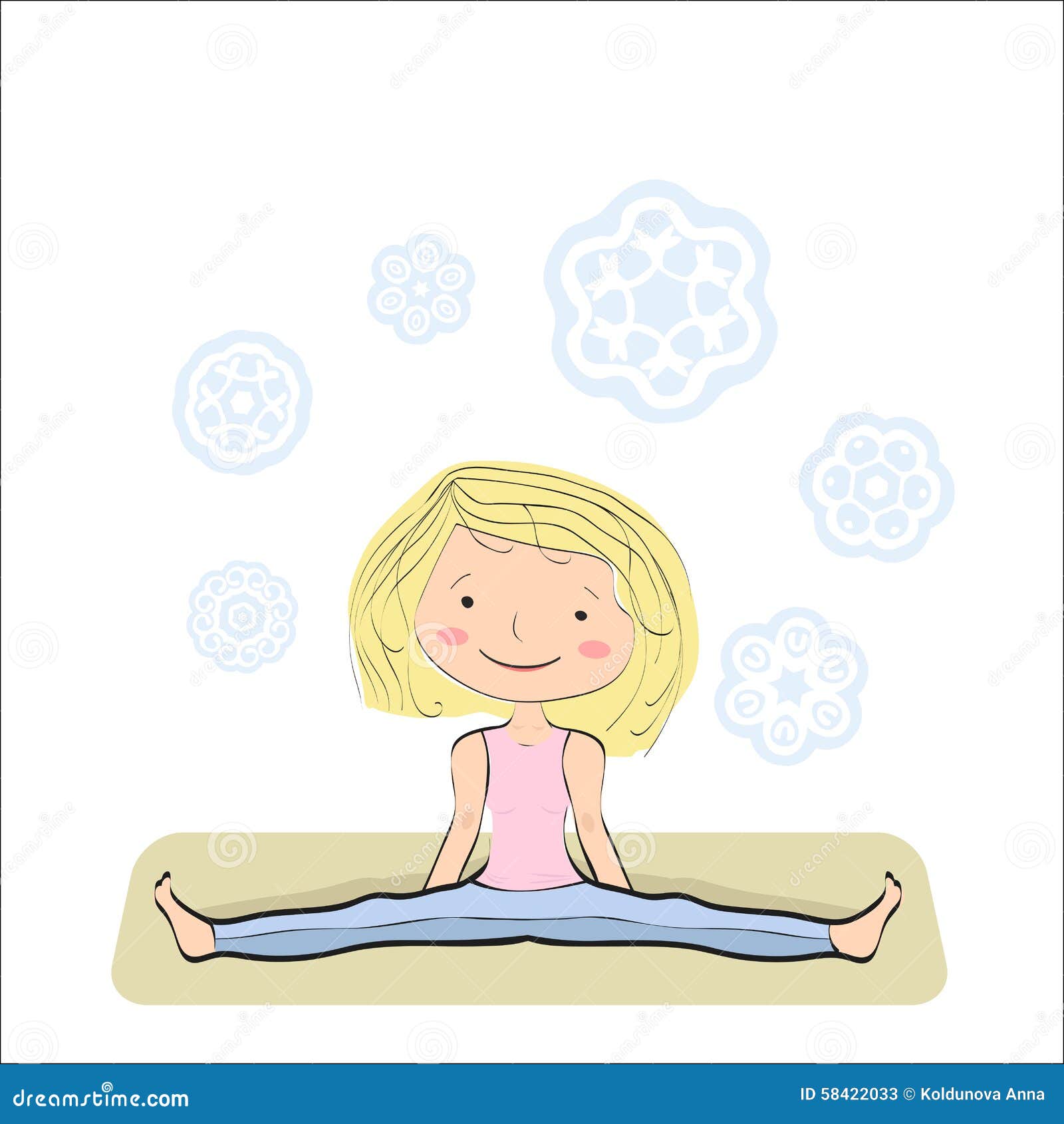 Seated Wide Angle Pose. Upavistha Konasana. Stock Vector - Illustration ...