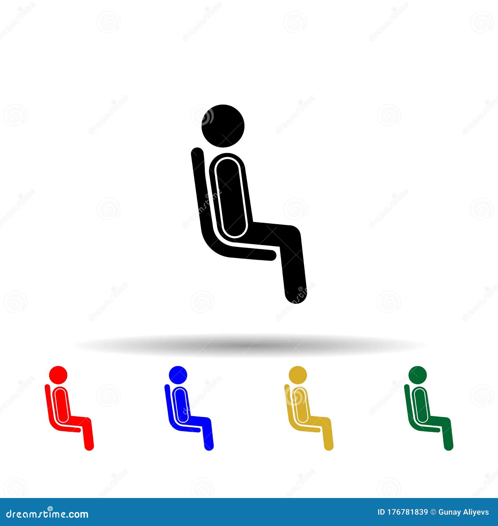 Seating Seating Area Multi Color Icon. Simple Glyph, Flat Vector of ...