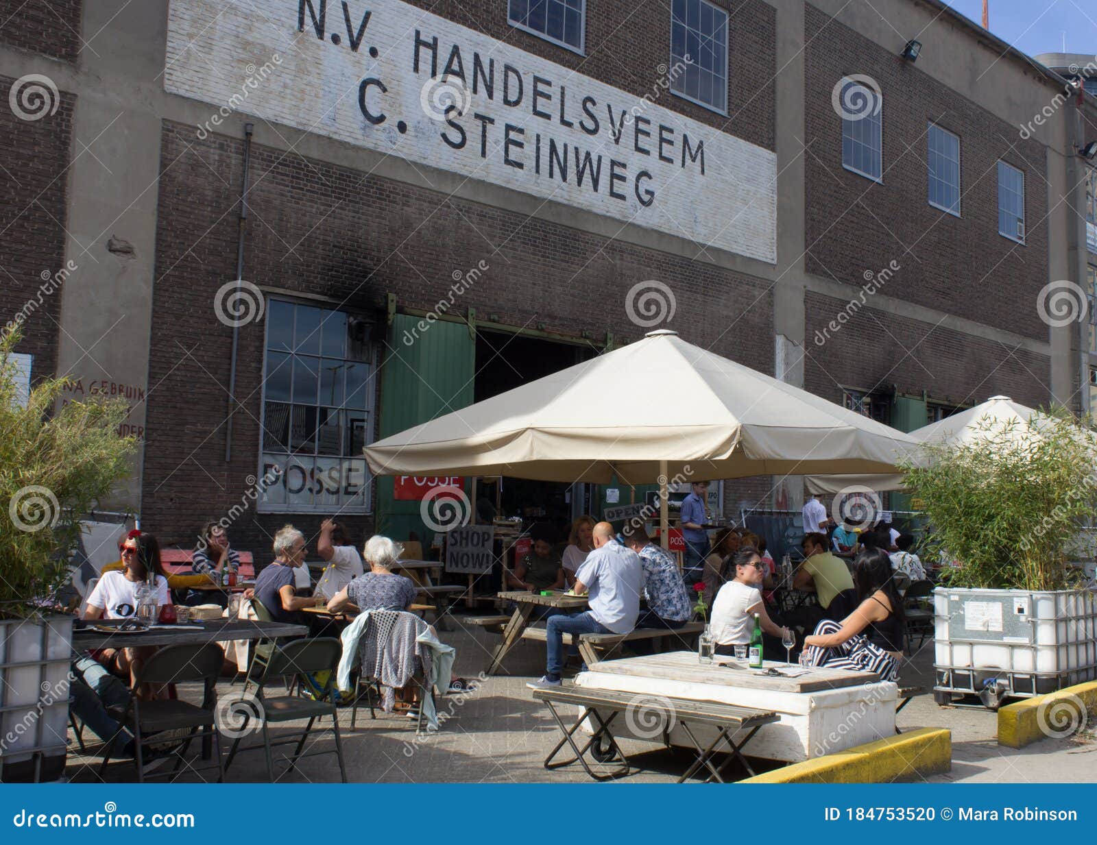 Seating Area Outside a Cafe Bar Restaurant with Diners Editorial Image ...