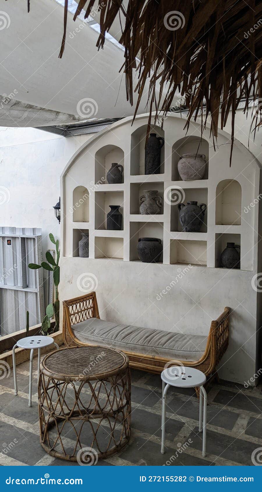 Seating in a Cafe with a Rustic Style Stock Photo - Image of interior ...