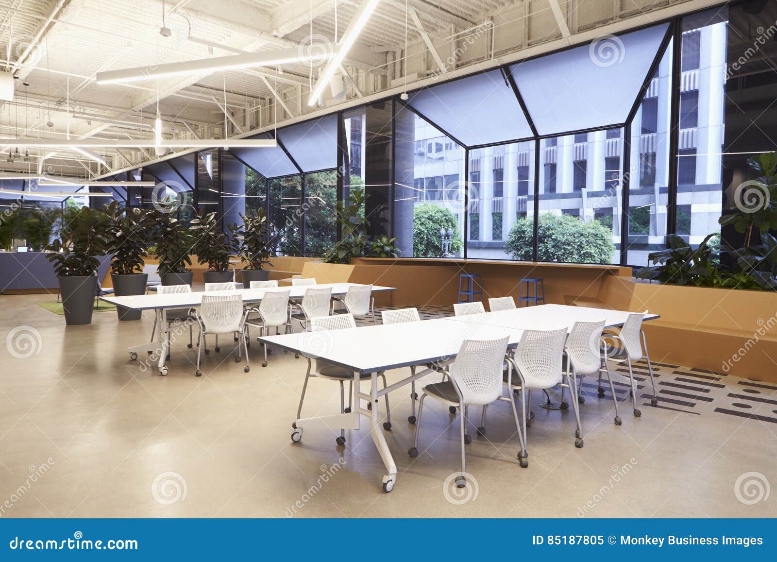 Seating in Empty Corporate Business Cafeteria, Los Angeles Stock Image ...
